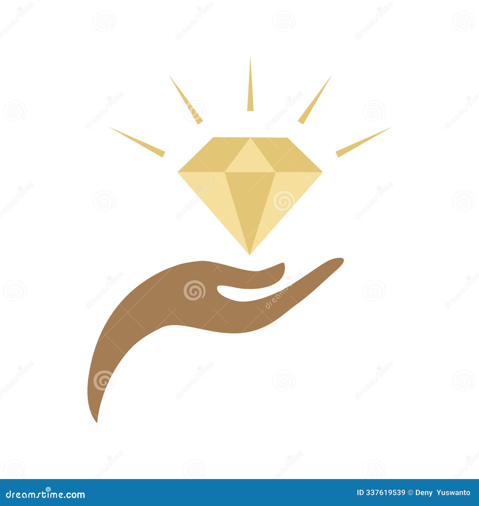 Open Hand Icon with Diamond Icon Stock Illustration - Illustration of ...