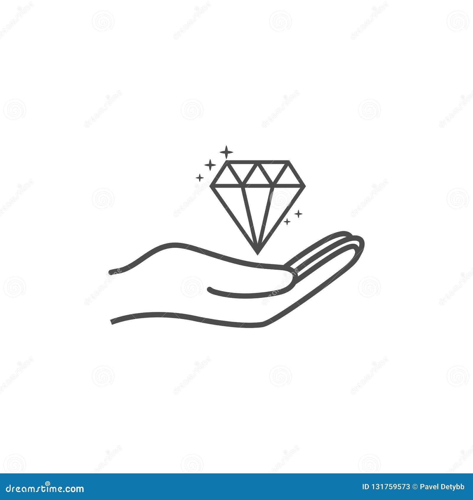 Open Hand Icon with Diamond Icon. Vector Illustration. Flat Design ...