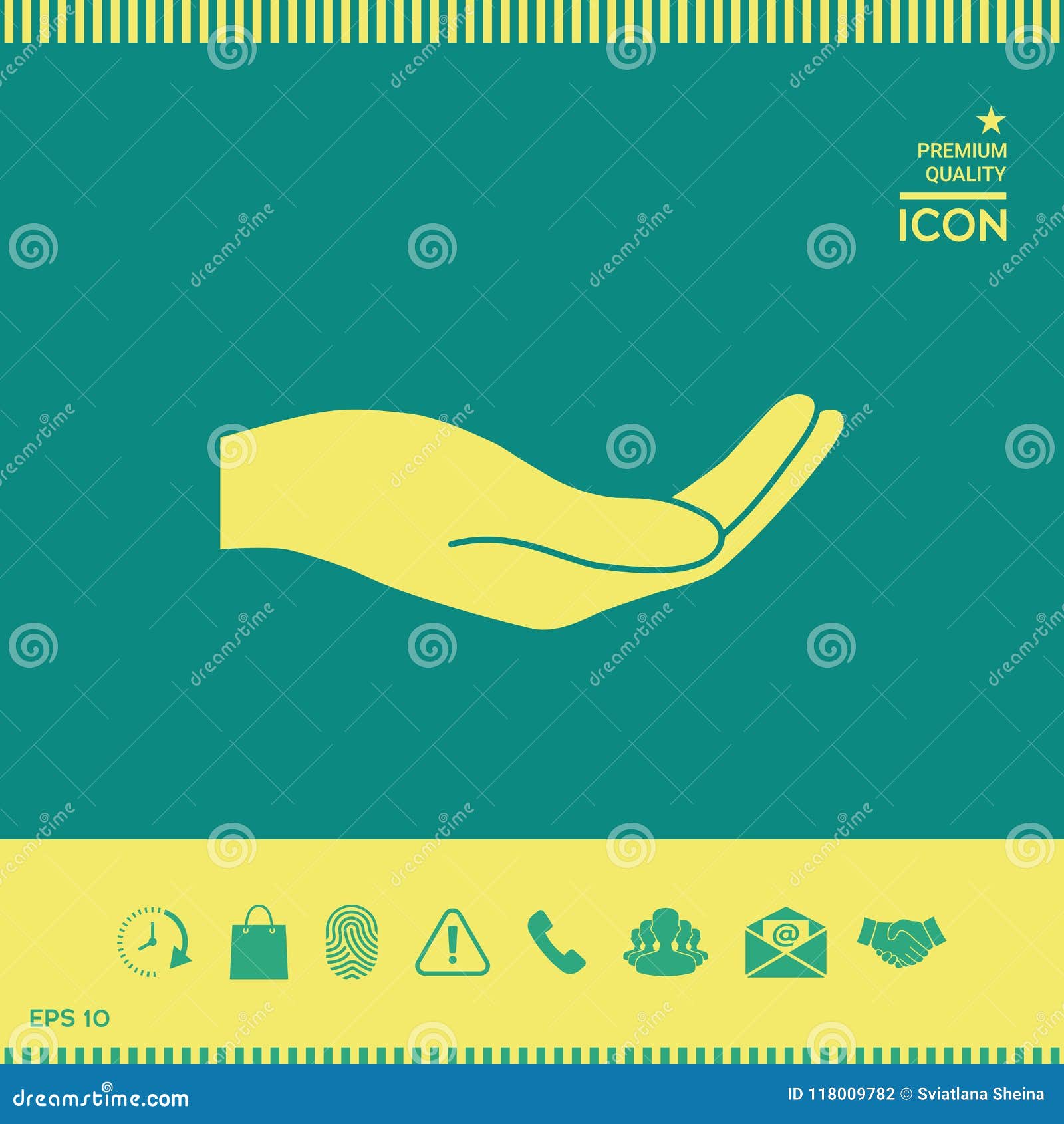 Open hand icon stock vector. Illustration of gesture - 118009782