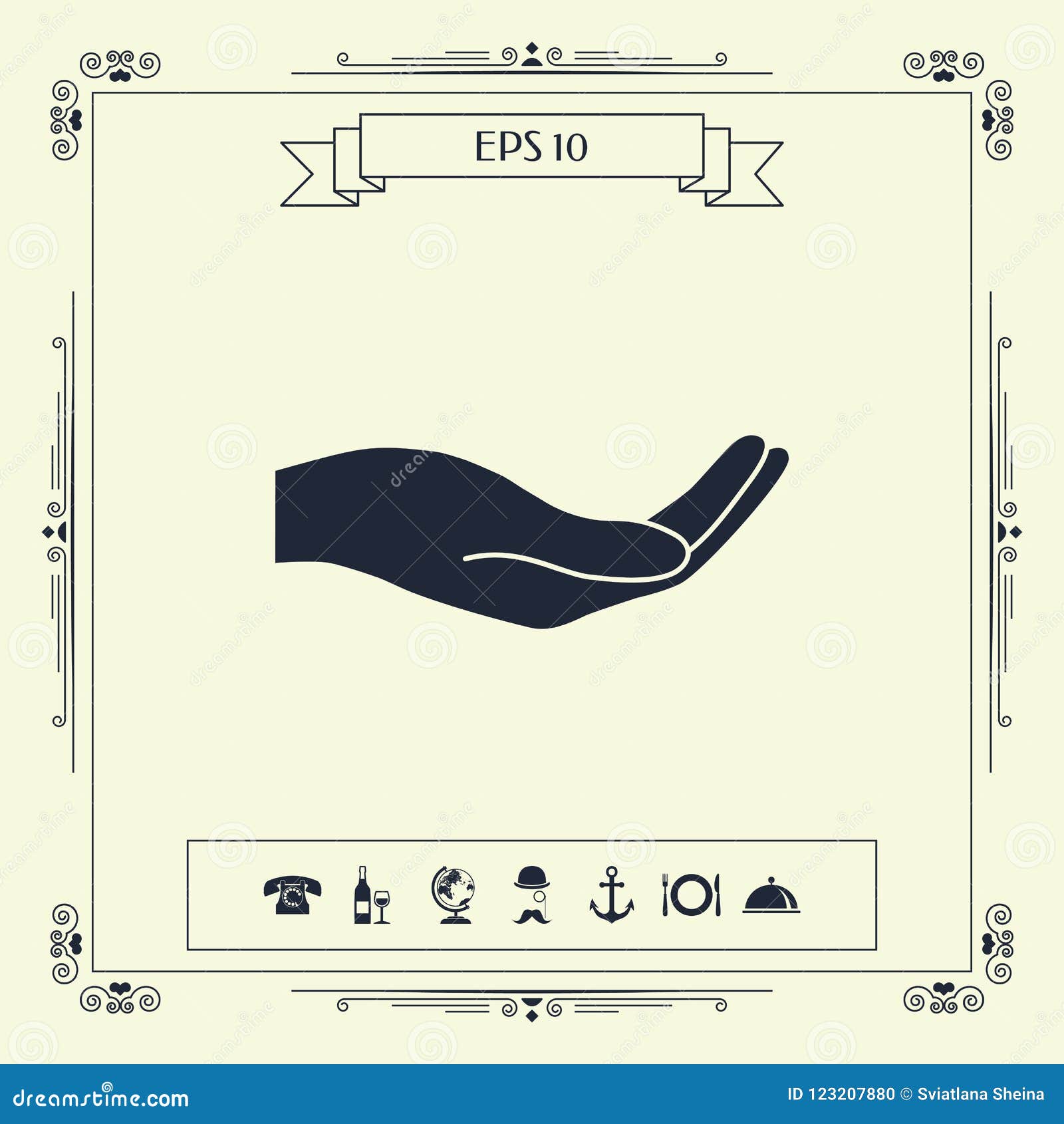 Open hand icon stock vector. Illustration of copy, side - 123207880