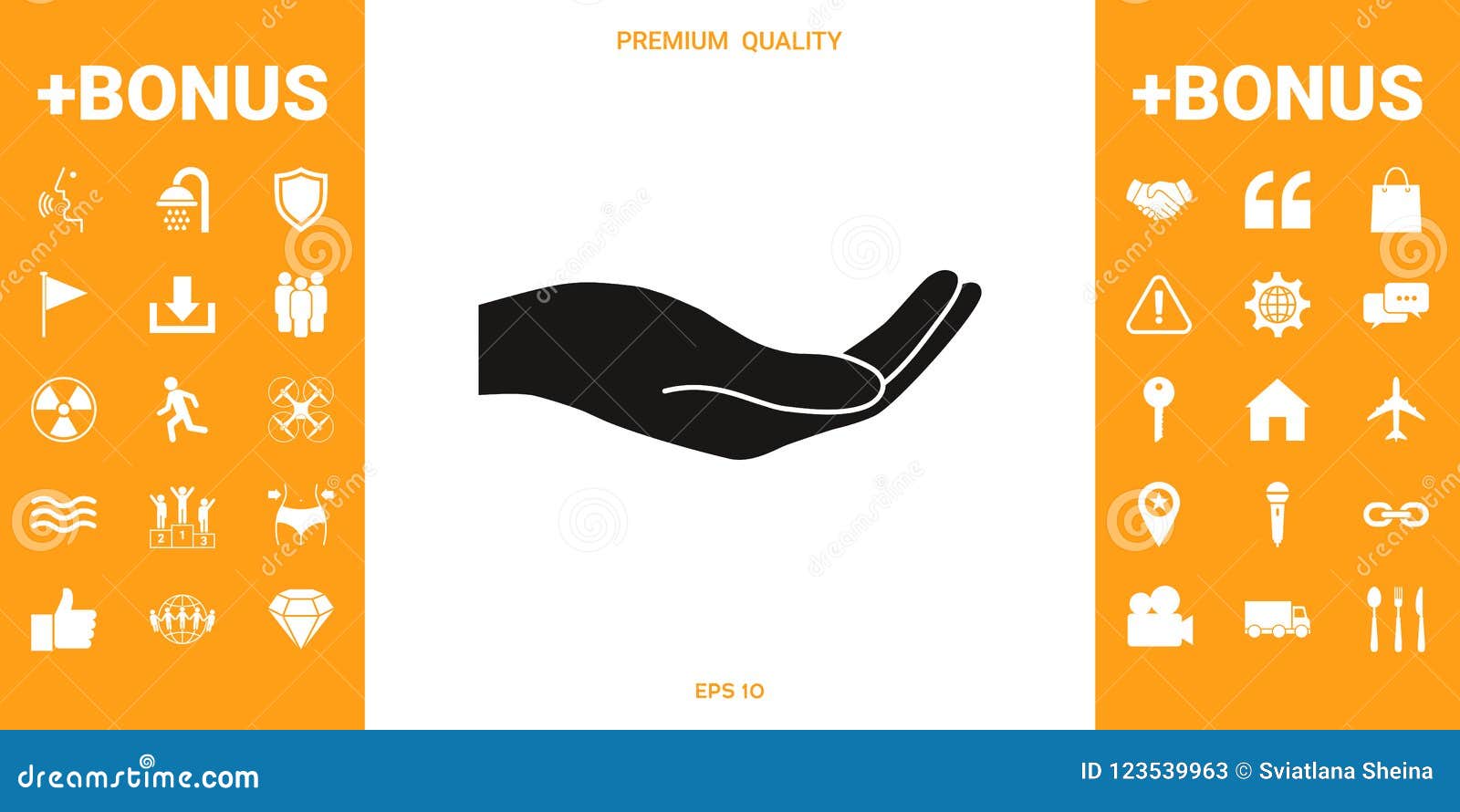 Open hand icon stock vector. Illustration of showing - 123539963