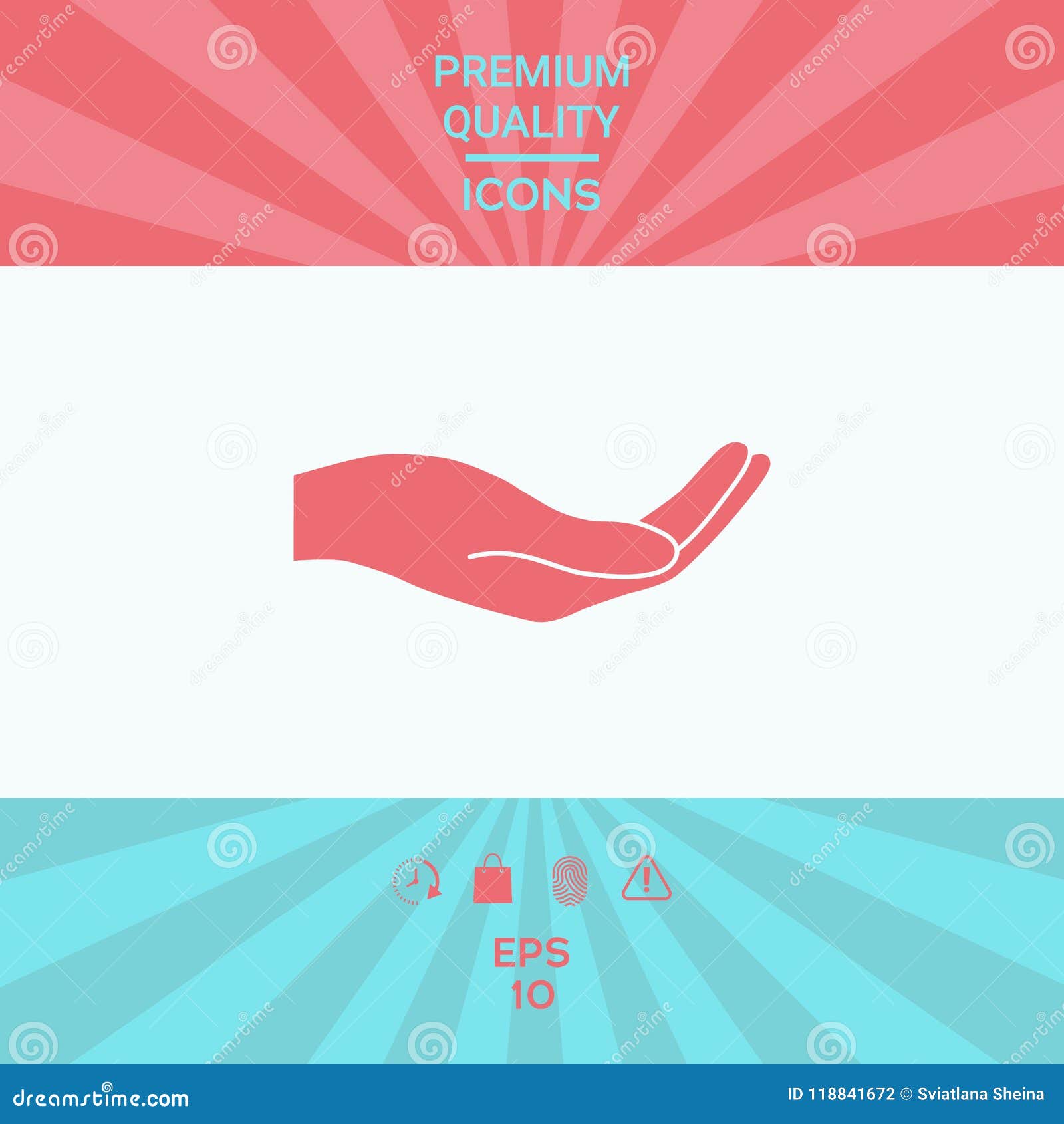 Open hand icon stock vector. Illustration of showing - 118841672