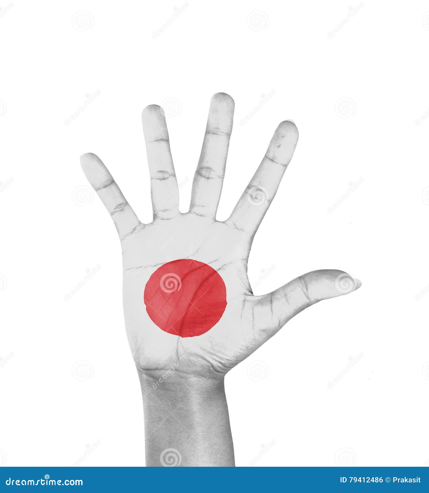 Open Hand , Japan Flag Painted Stock Photo - Image of football, cheer ...