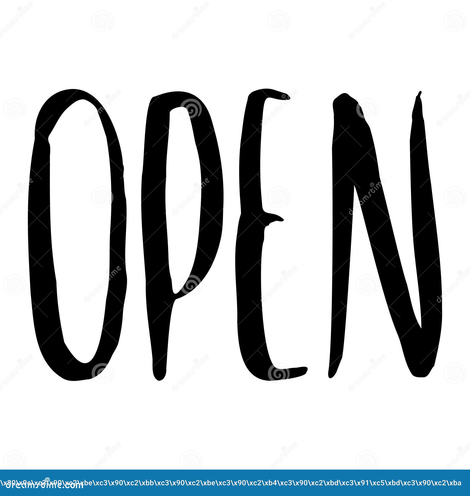 Open Hand Lettering Vector Illustration Stock Vector - Illustration of ...