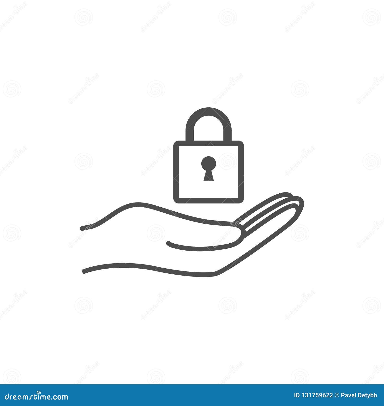 Open Hand and Lock Icon. Vector Illustration. Flat Design Stock ...
