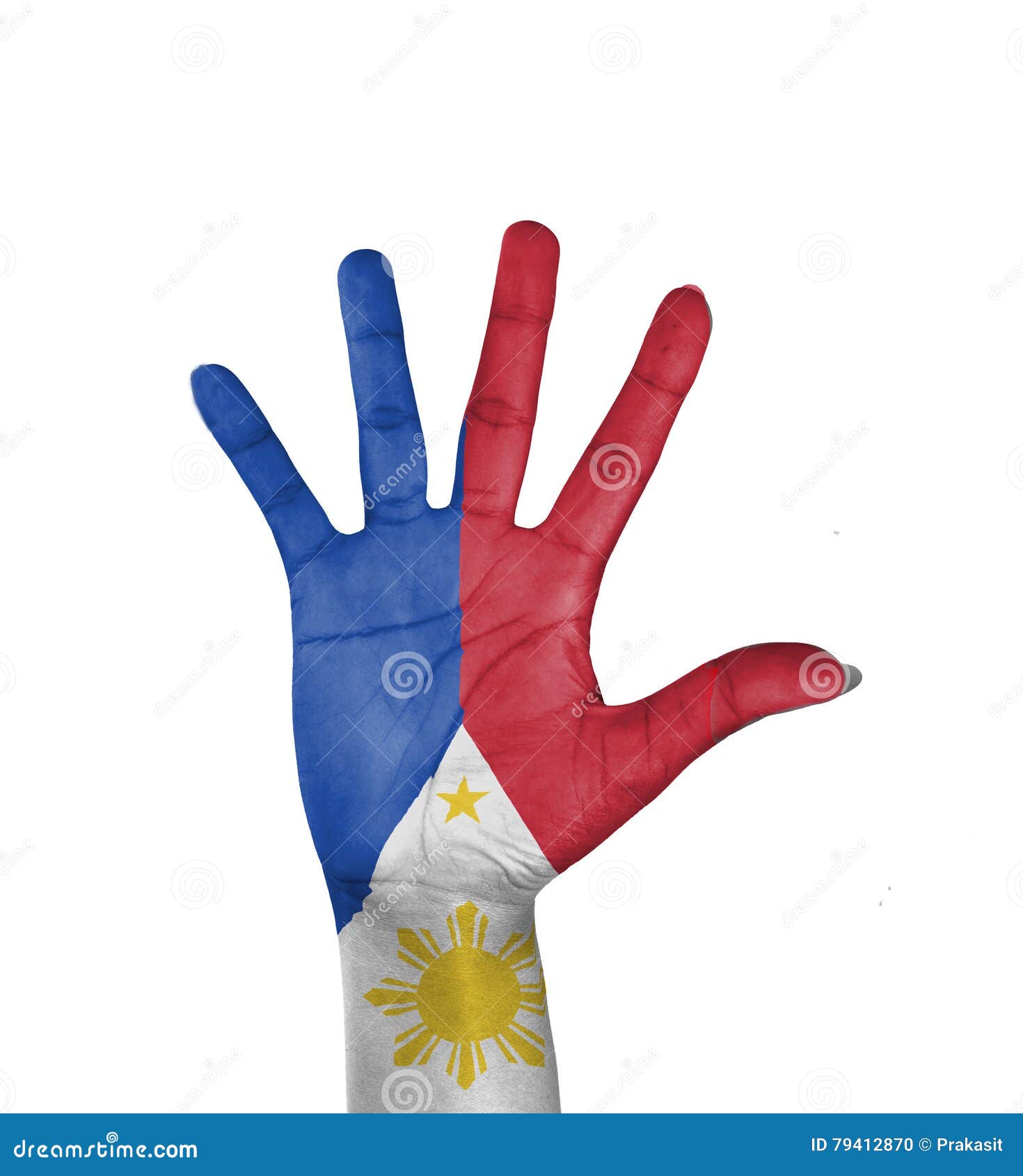 Hand With Map Of Philippines On The Gray World Map Background Stock ...