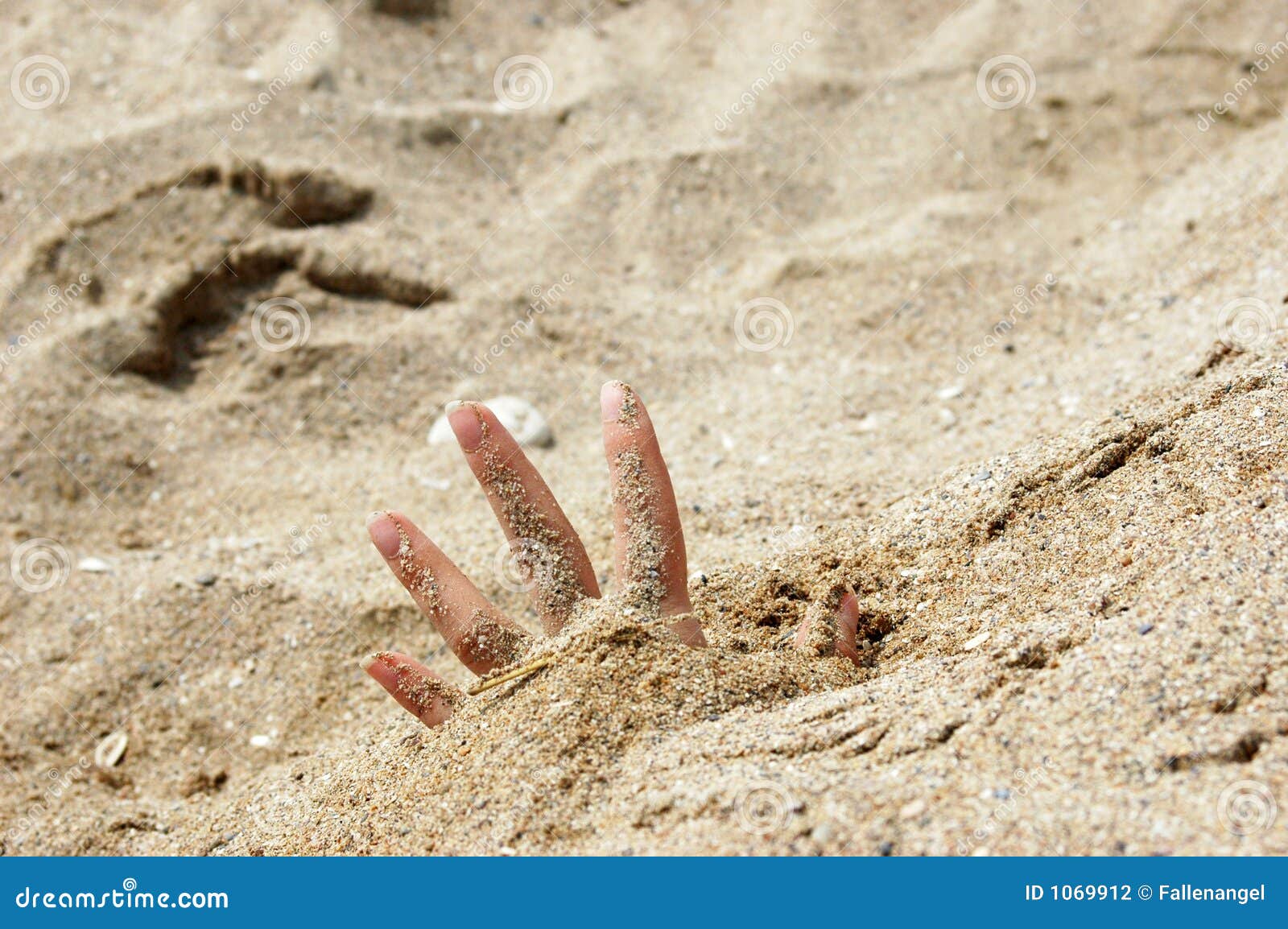 Open Hand In Sand Stock Photography - Image: 1069912