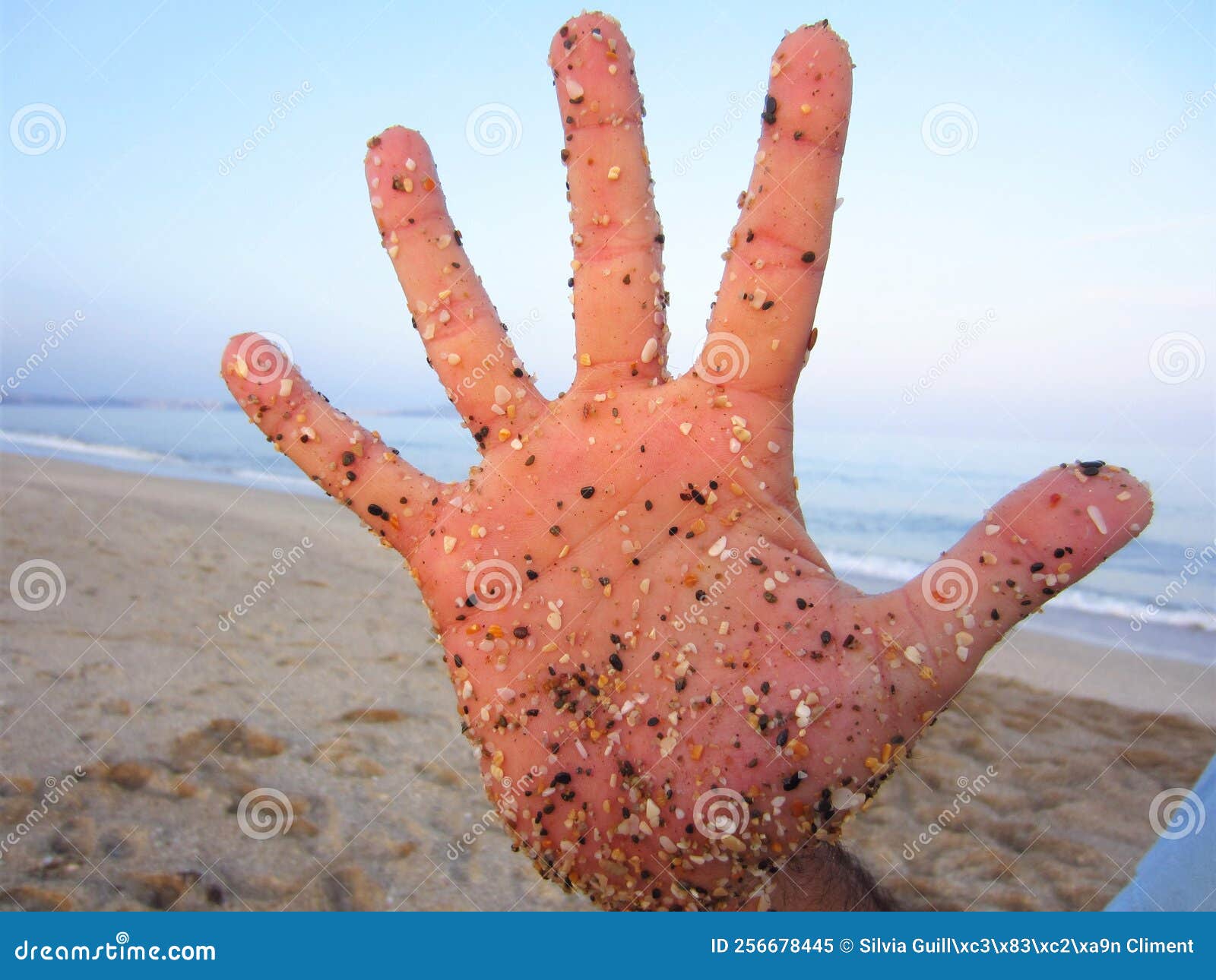 Open Hand with Sand on the Beach Stock Image - Image of food, marruecos ...