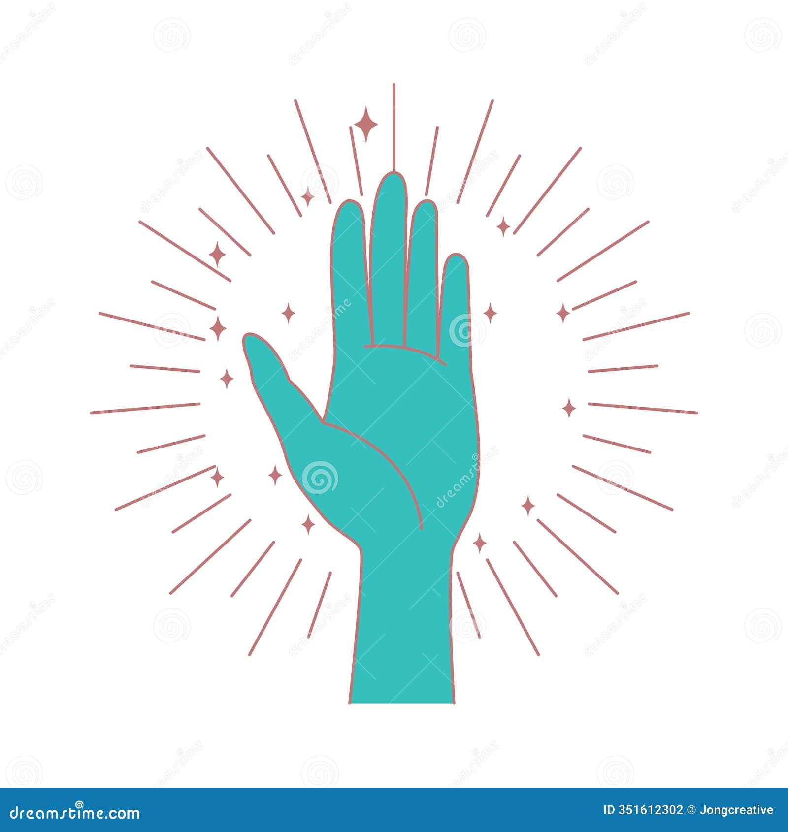 Open Hand with Shine Sparkling Decoration As Peace Symbol Stock ...