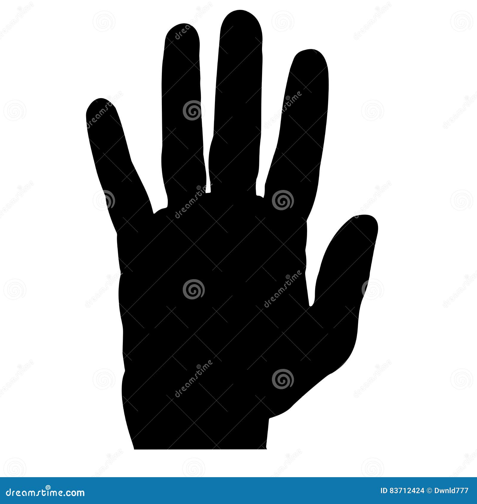 Open hand silhouette stock illustration. Illustration of icon - 83712424