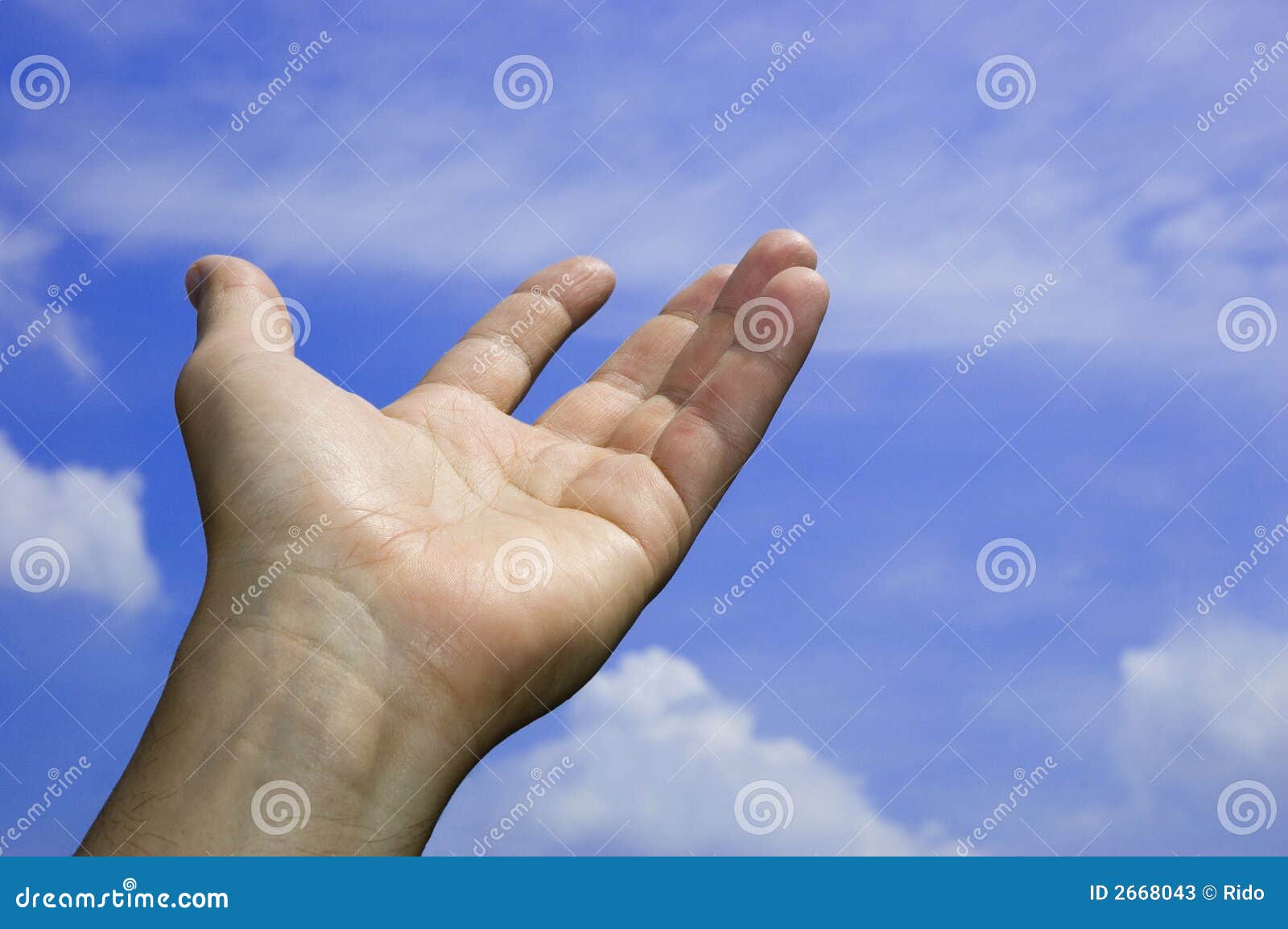 Open hand in the sky stock image. Image of hopeful, lonely - 2668043