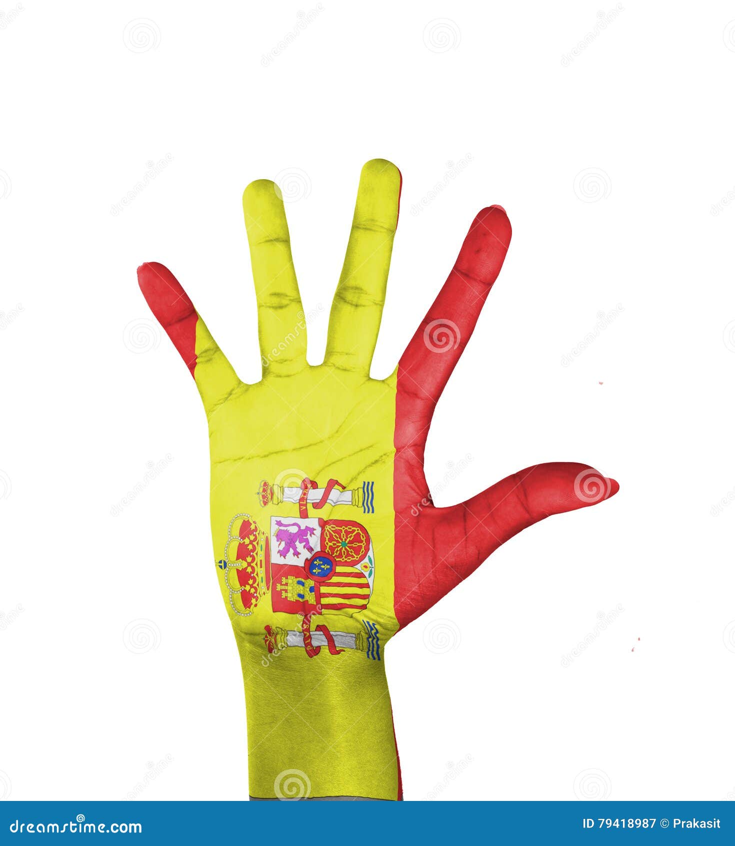 Open Hand Spain Flag Painted Stock Image - Image of nations, friendship ...