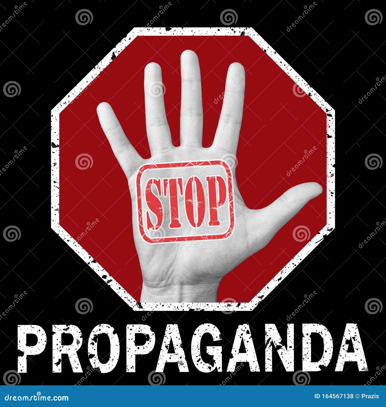 Open Hand with the Text Stop Propaganda. Global Social Problem Stock ...