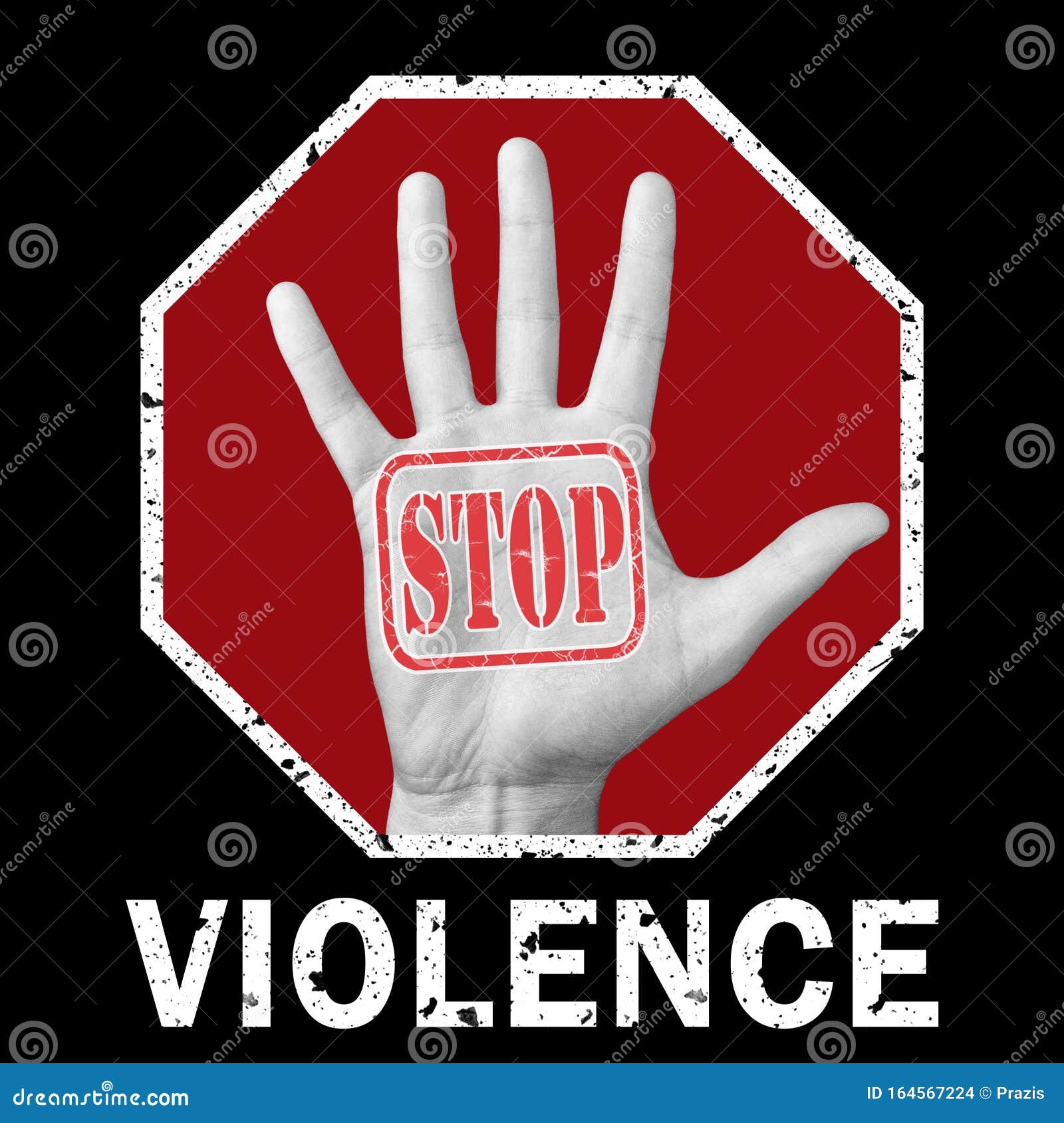 Open Hand with the Text Stop Violence. Global Social Problem Stock ...