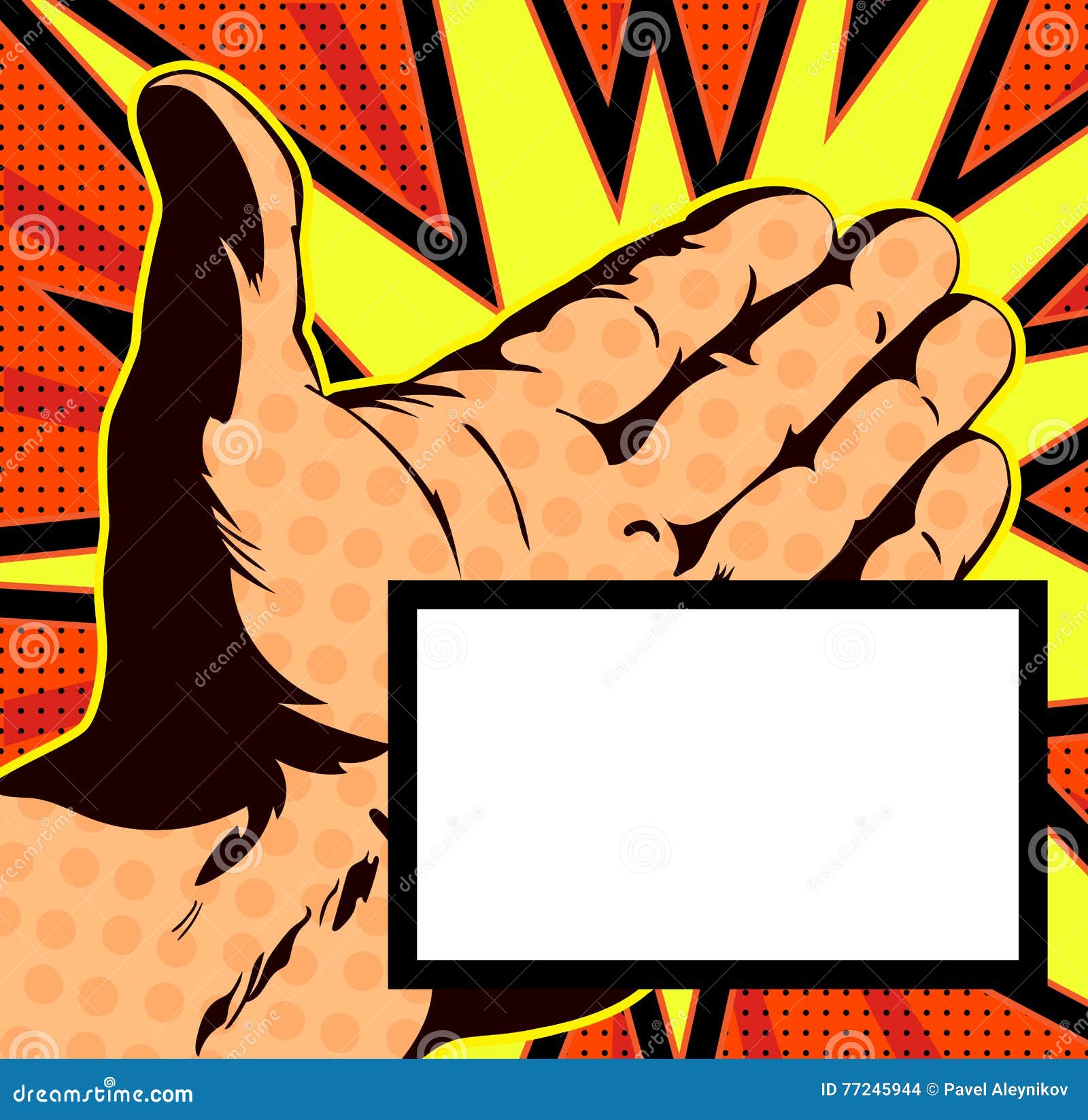 Open Hand, Vector Design, Comics Style Stock Vector - Illustration of ...