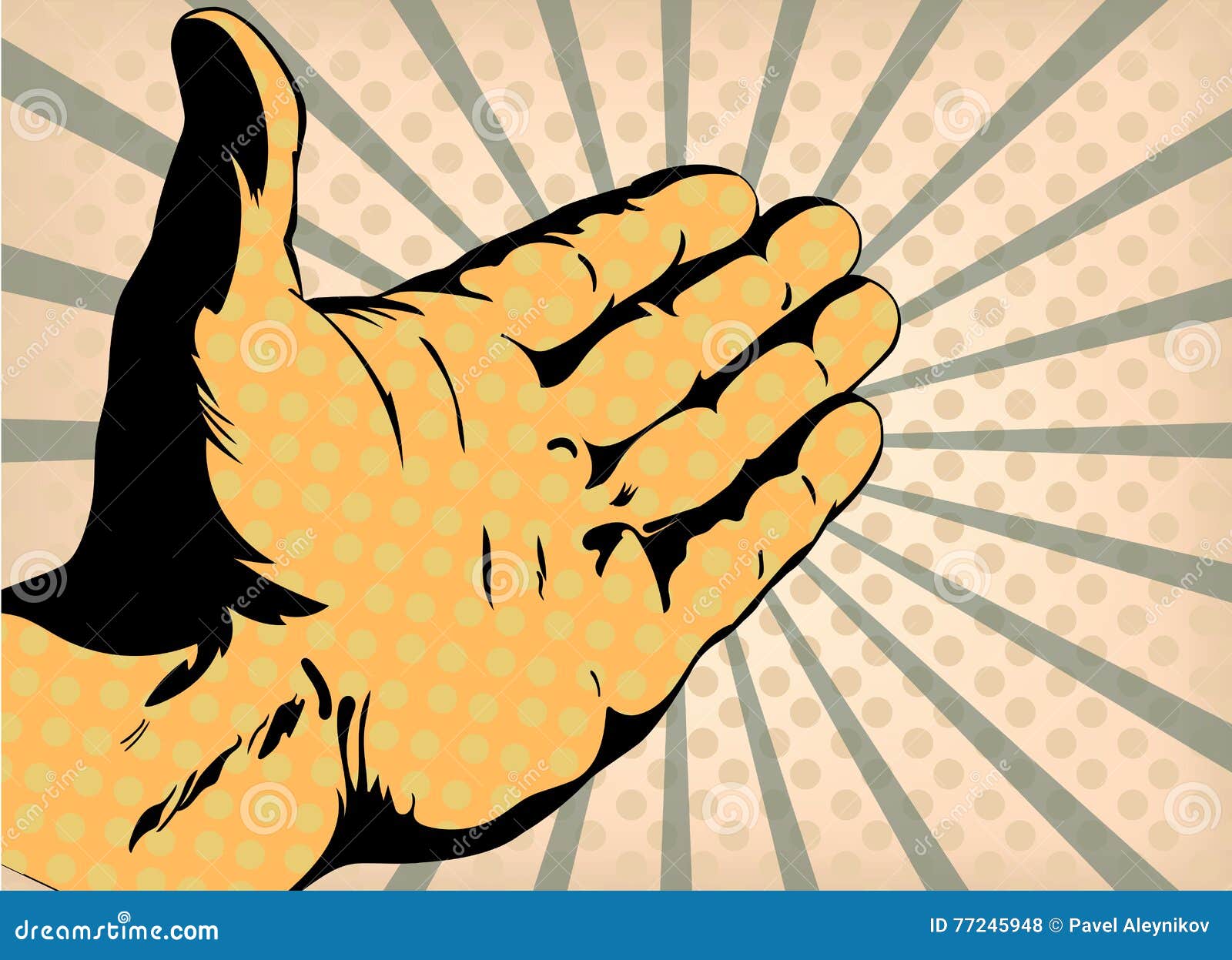 Open Hand, Vector Design, Comics Style Stock Vector - Illustration of ...