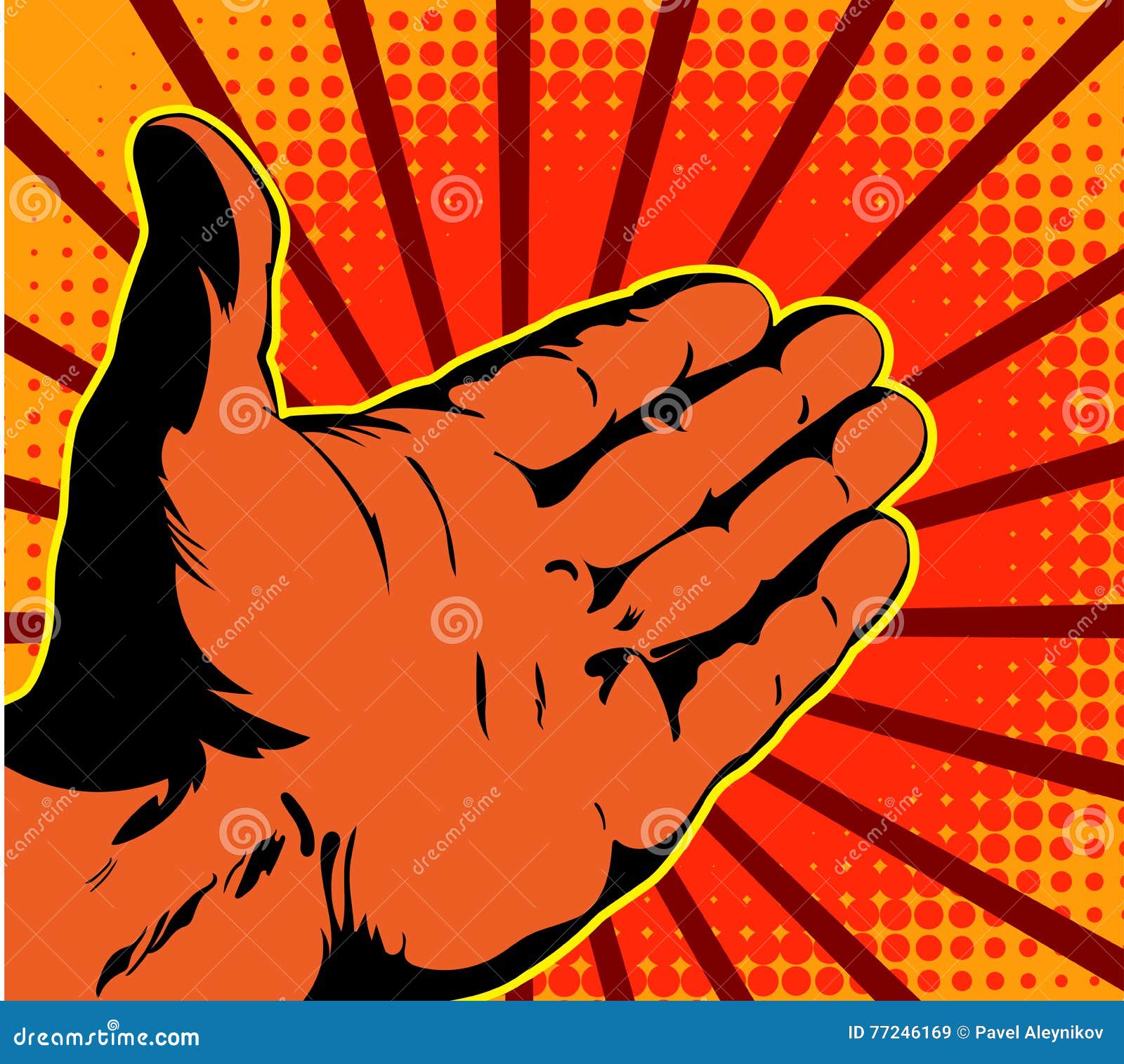 Open Hand, Vector Design, Comics Style Stock Vector - Illustration of ...