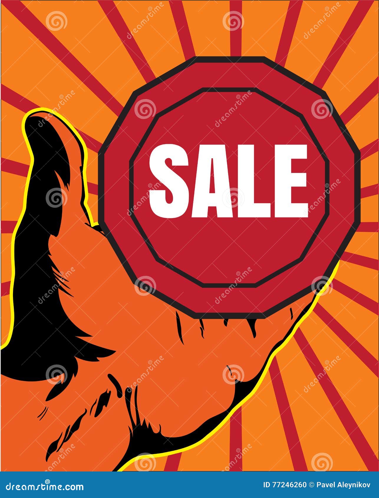 Open Hand, Vector Design, Comics Style Stock Vector - Illustration of ...