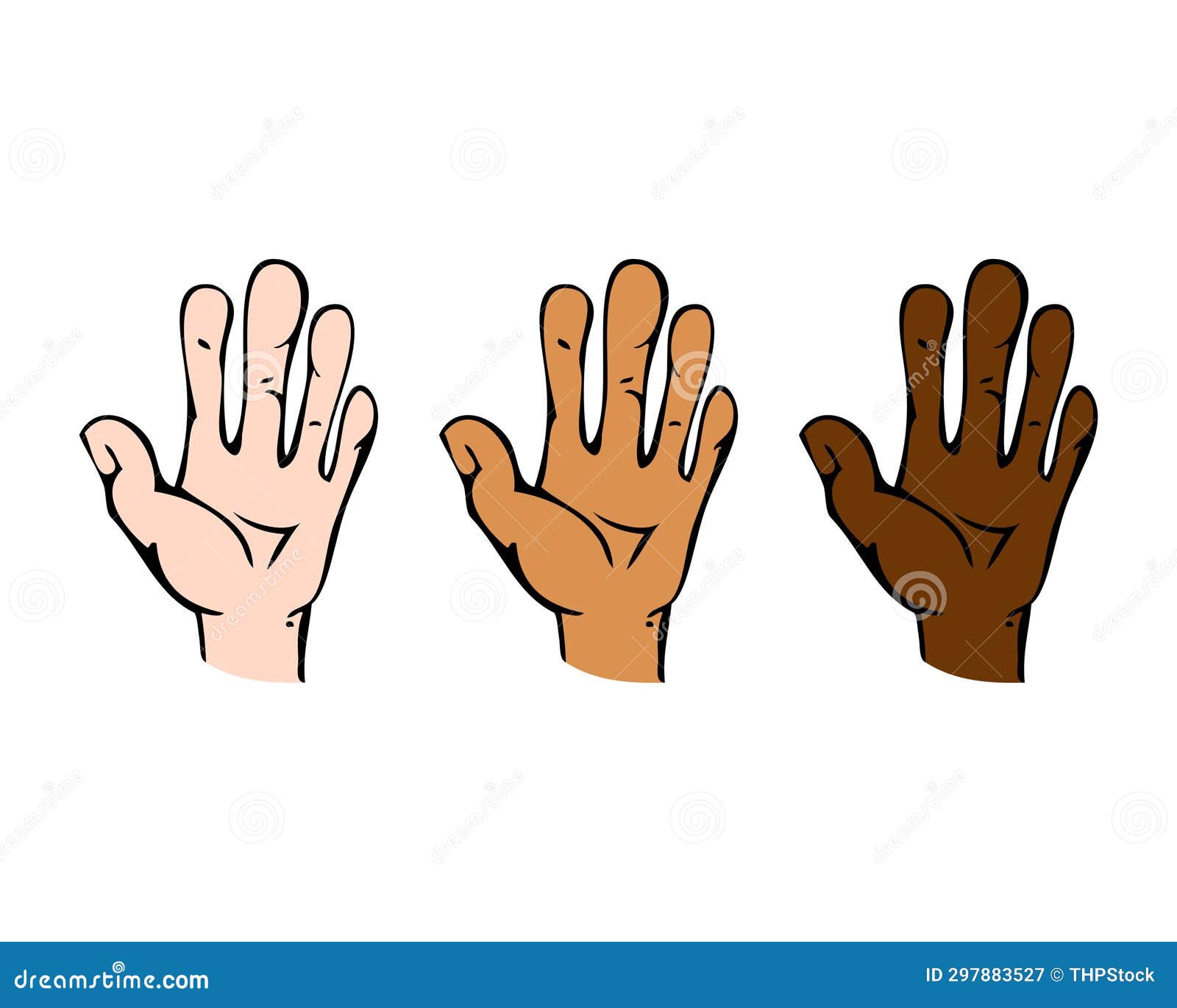 Raised Hands with Open Palms Vector Stock Illustration - Illustration ...