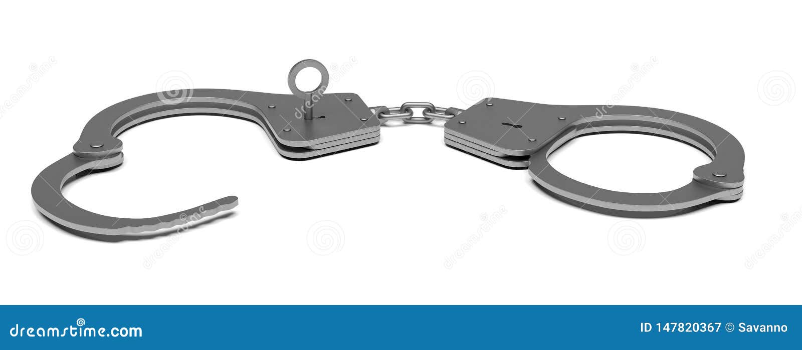 Open Handcuffs. 3d Rendering Illustration Isolated Stock Illustration ...