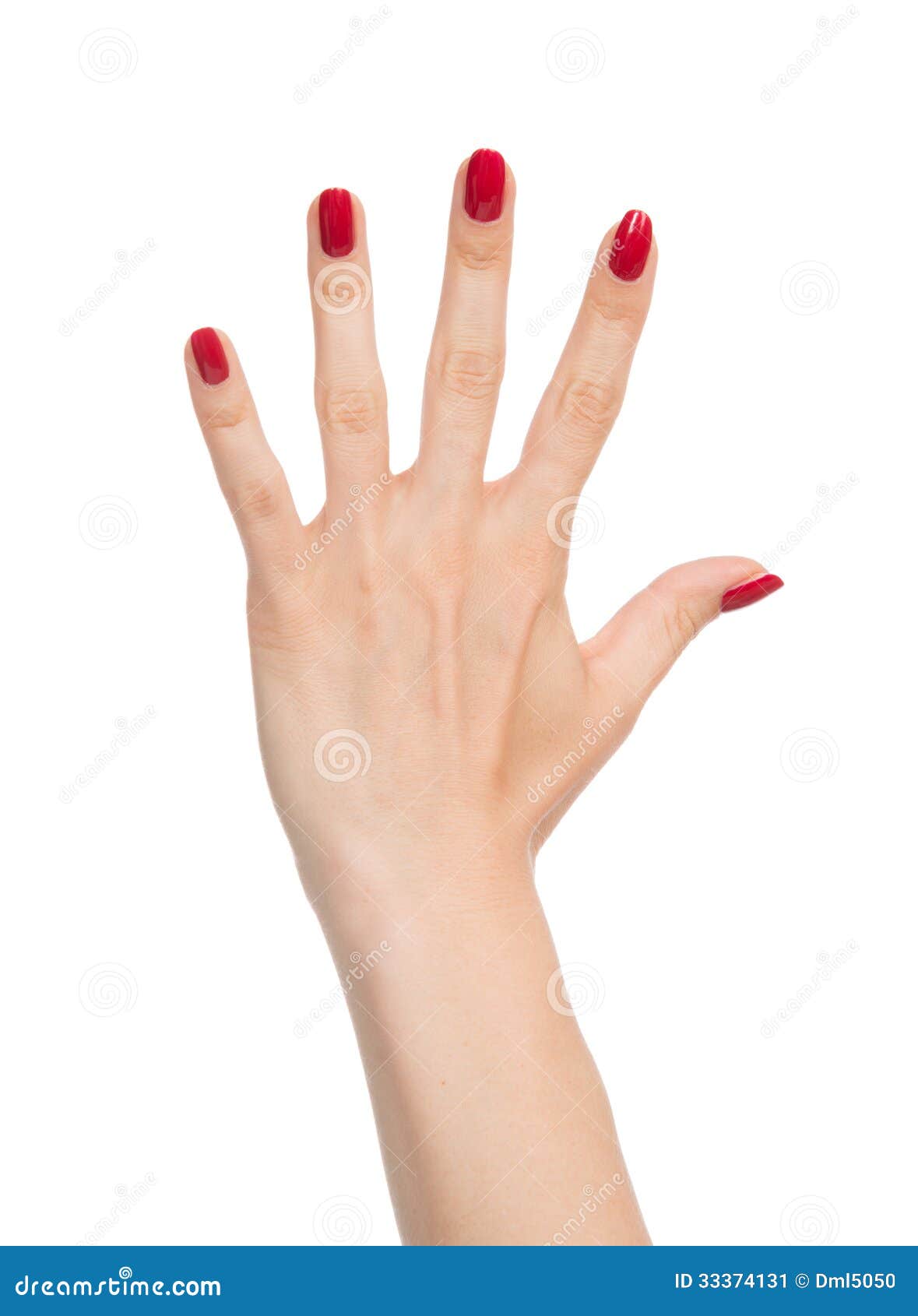 Open Handgebaar Nummer Vijf Vingers Omhoog Stock Afbeelding - Image of ...