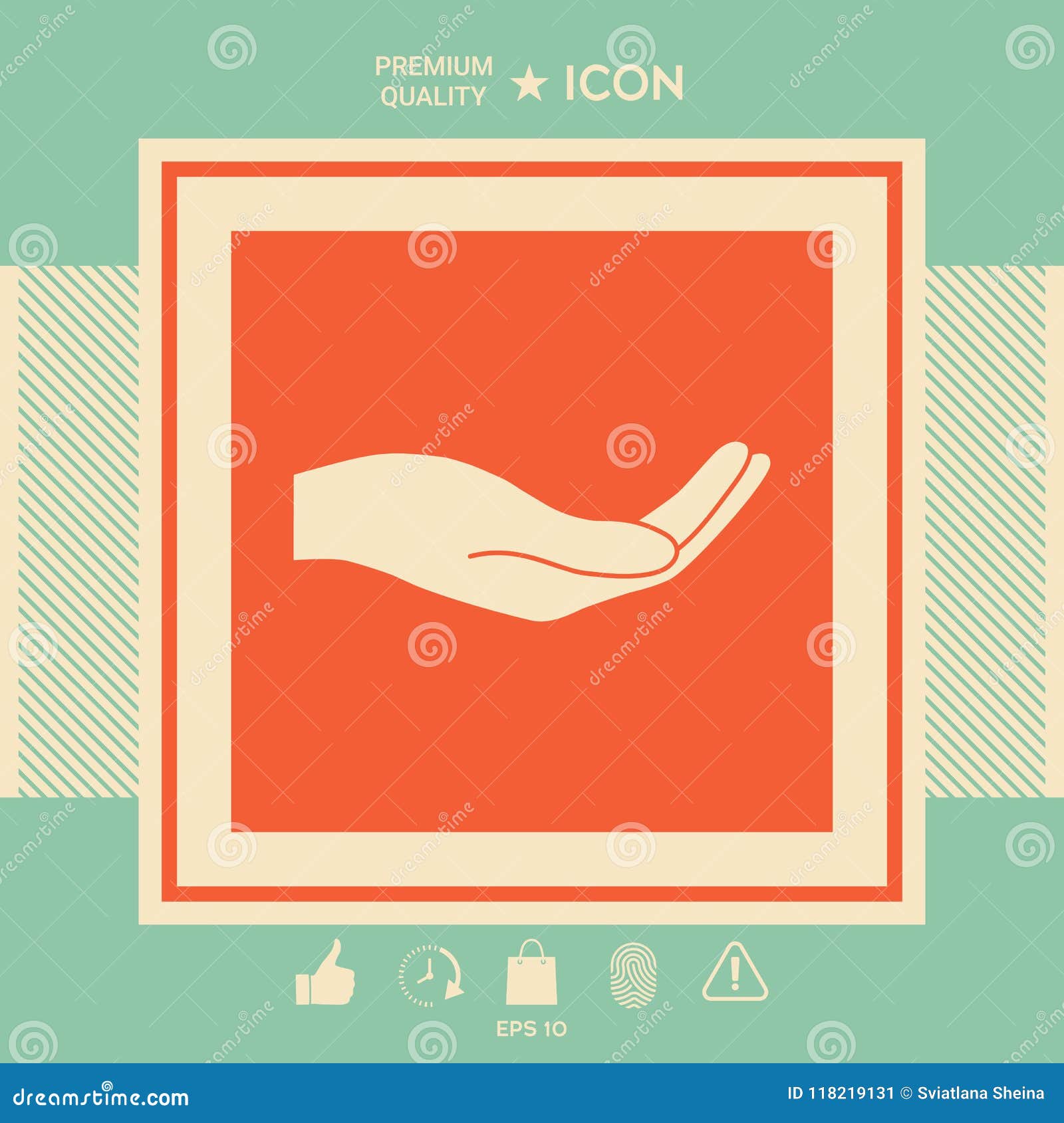 Open handpictogram vector illustratie. Illustration of aanbieding ...