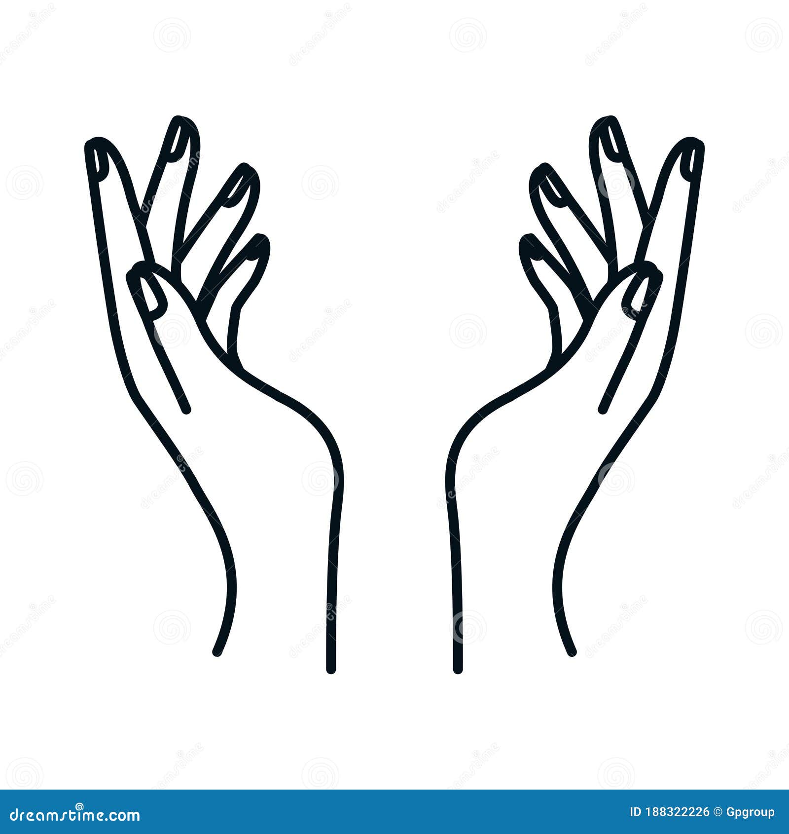 Isolated Open Hands Vector Design Stock Vector - Illustration of ...