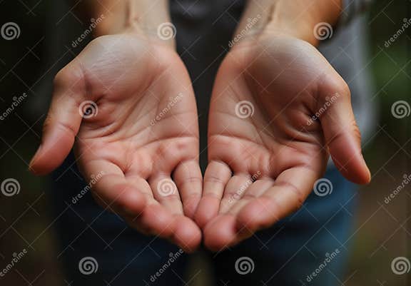 Open Hands Expressing Generosity and Invitation in Close-Up Perspective ...