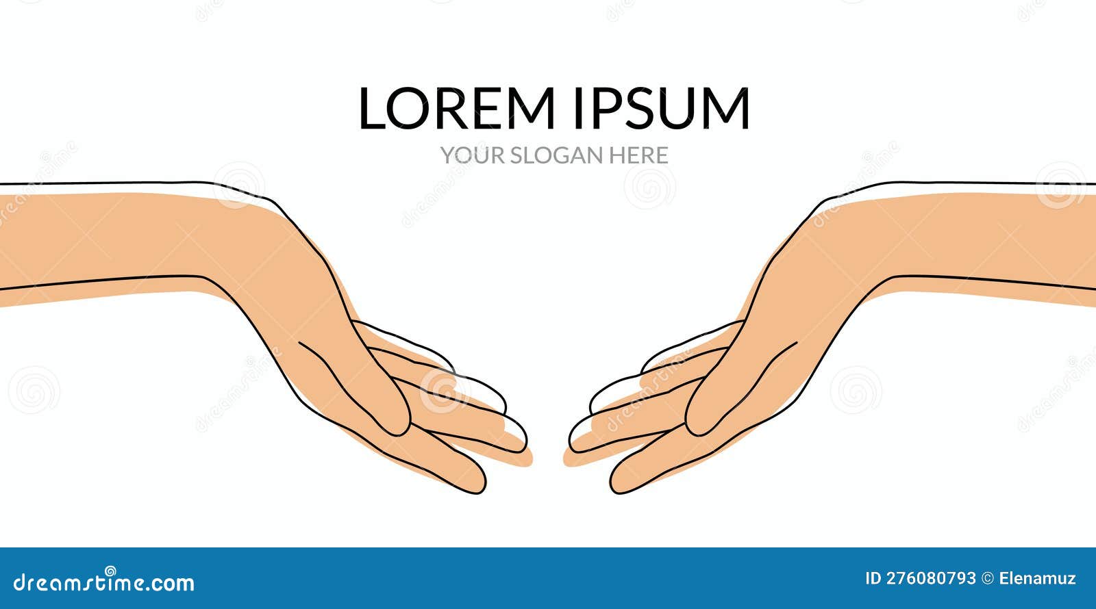 Open Hands. Hand Drawn Cupped Hands Holding an Object. Outstretched ...