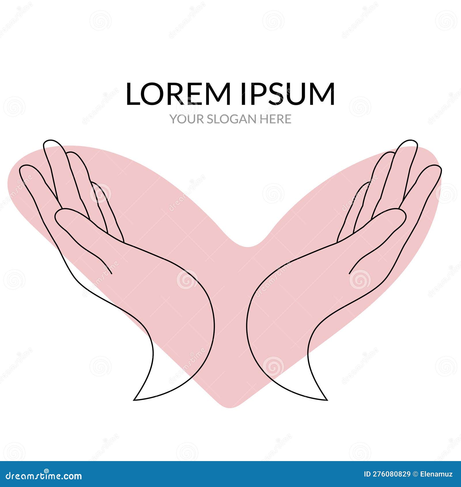 Open Hands. Hand Drawn Cupped Hands Holding an Object. Outstretched ...