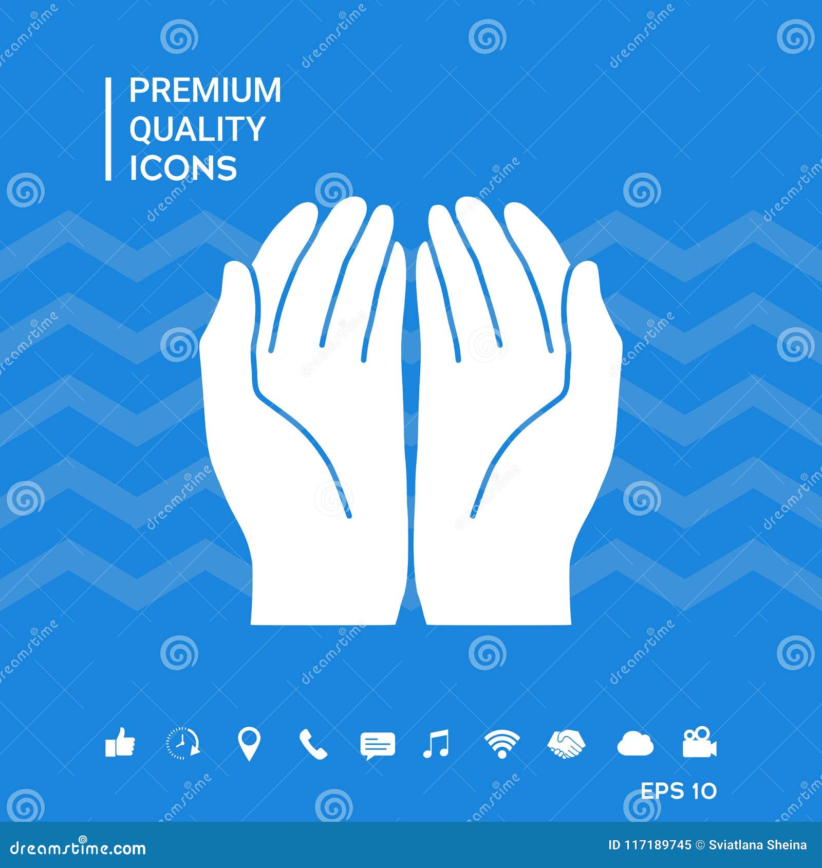 Open hands icon stock vector. Illustration of copy, show - 117189745