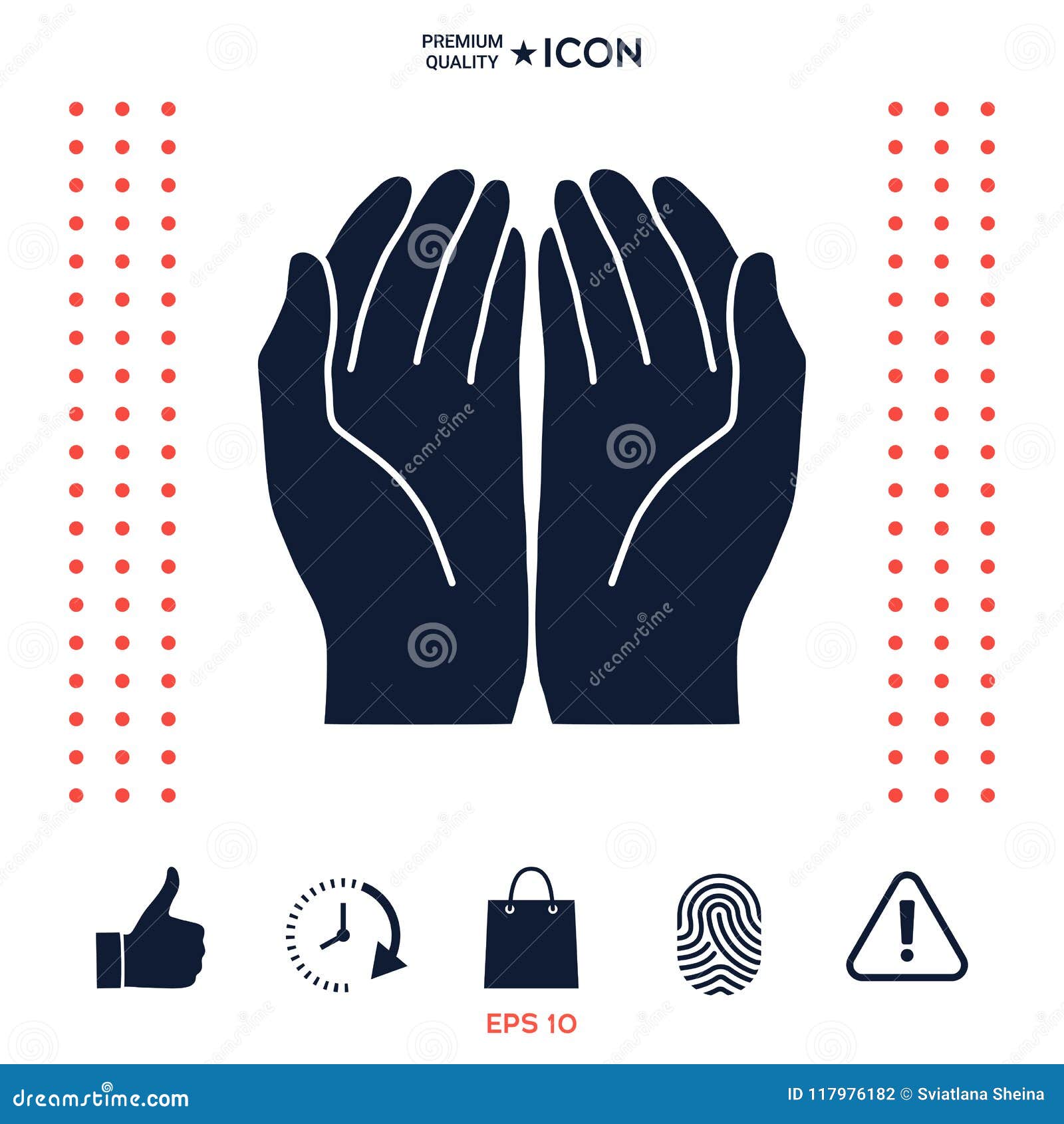Open hands icon stock vector. Illustration of detail - 117976182