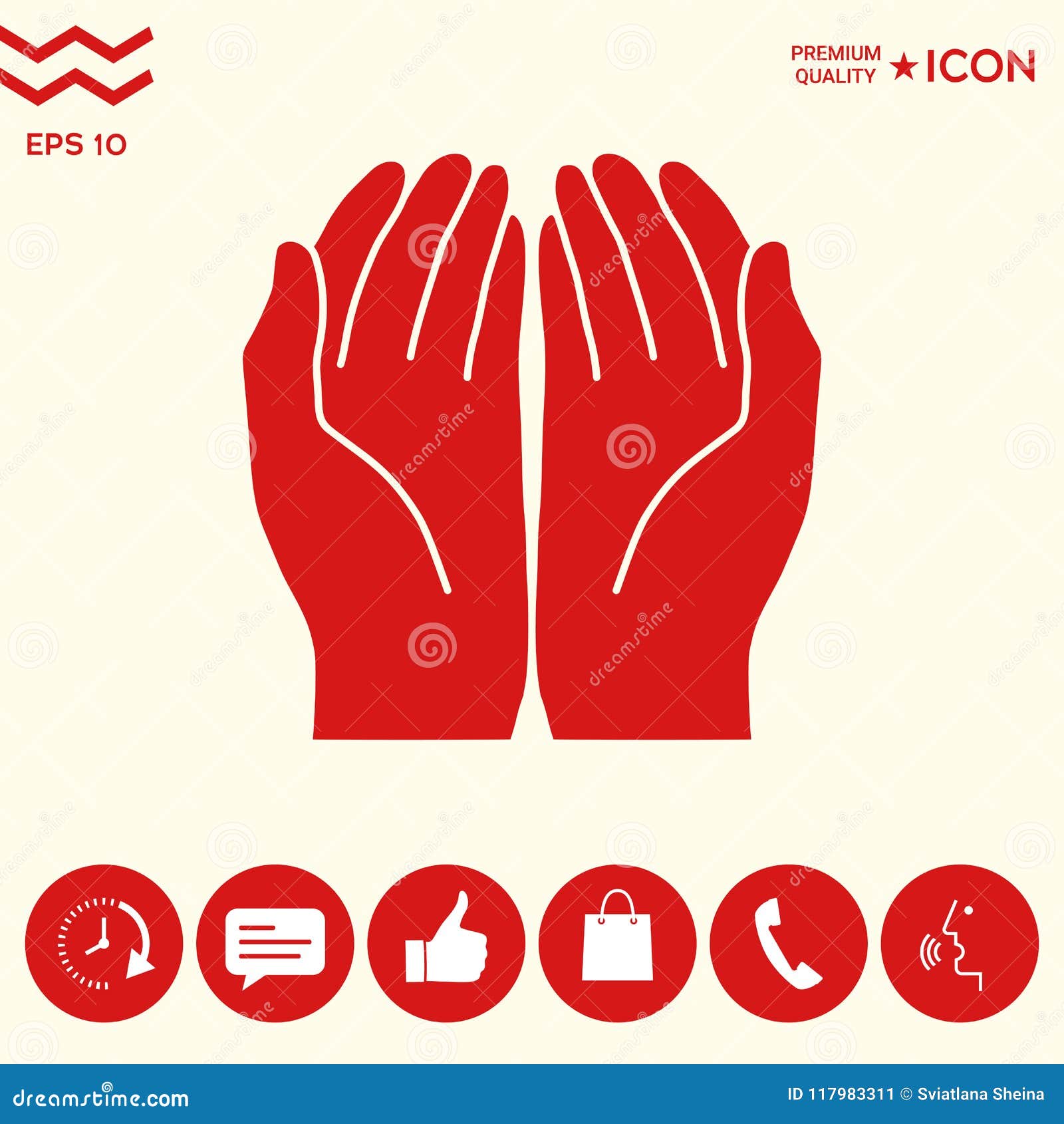 Open hands icon stock vector. Illustration of light - 117983311