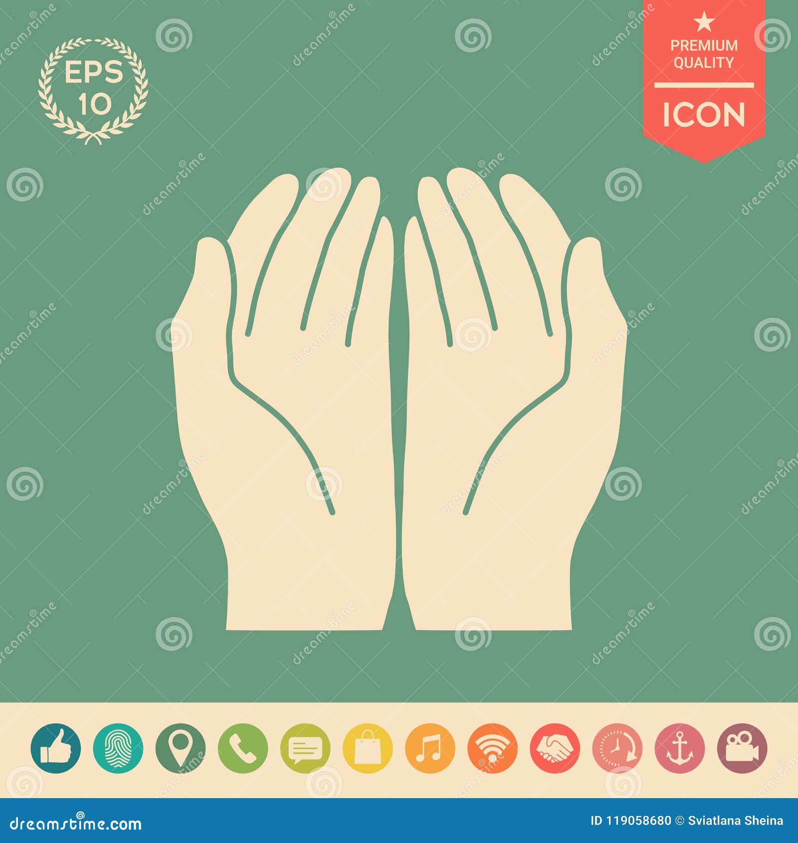 Open hands icon stock vector. Illustration of carrying - 119058680