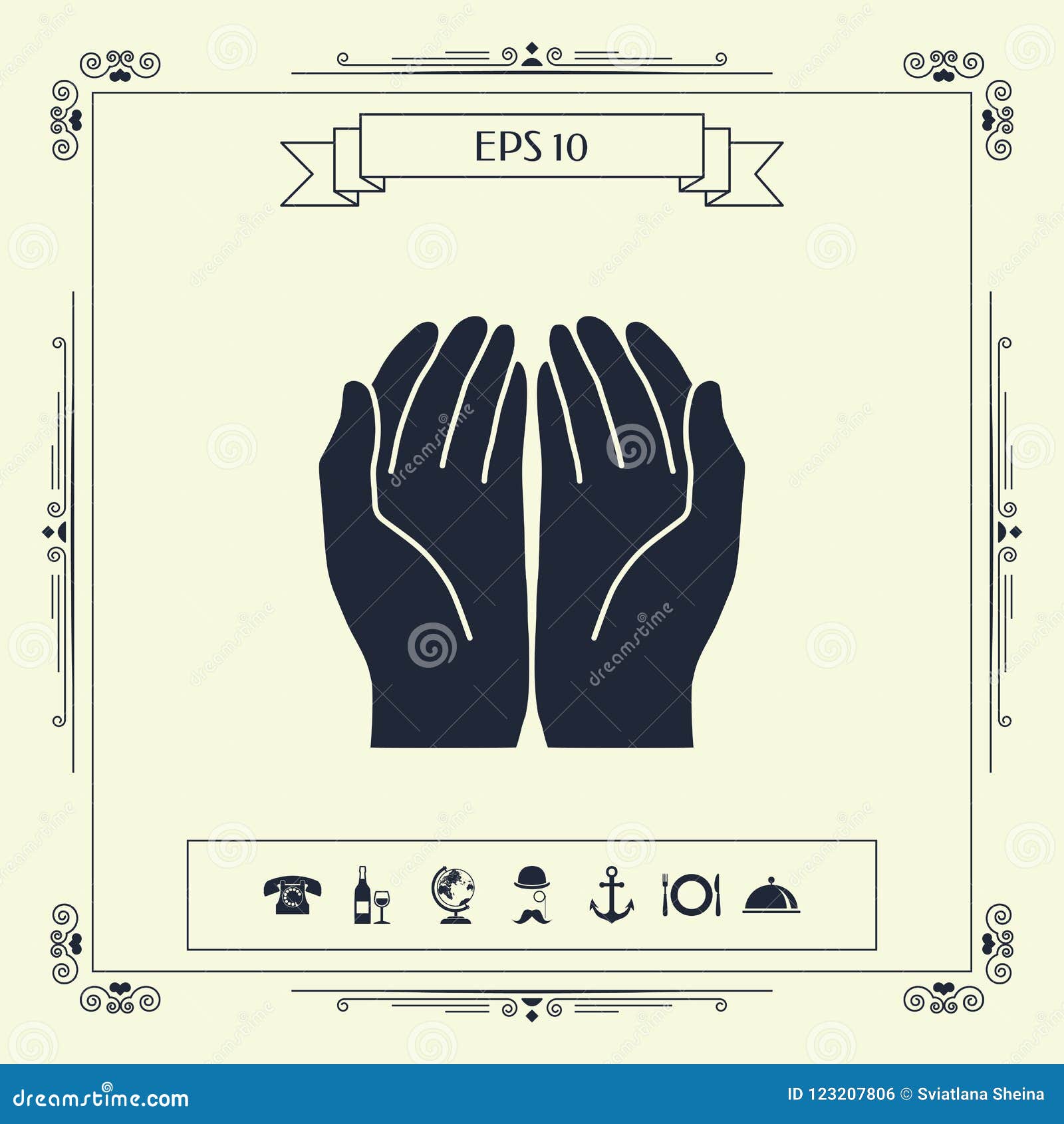 Open hands icon stock vector. Illustration of hold, side - 123207806