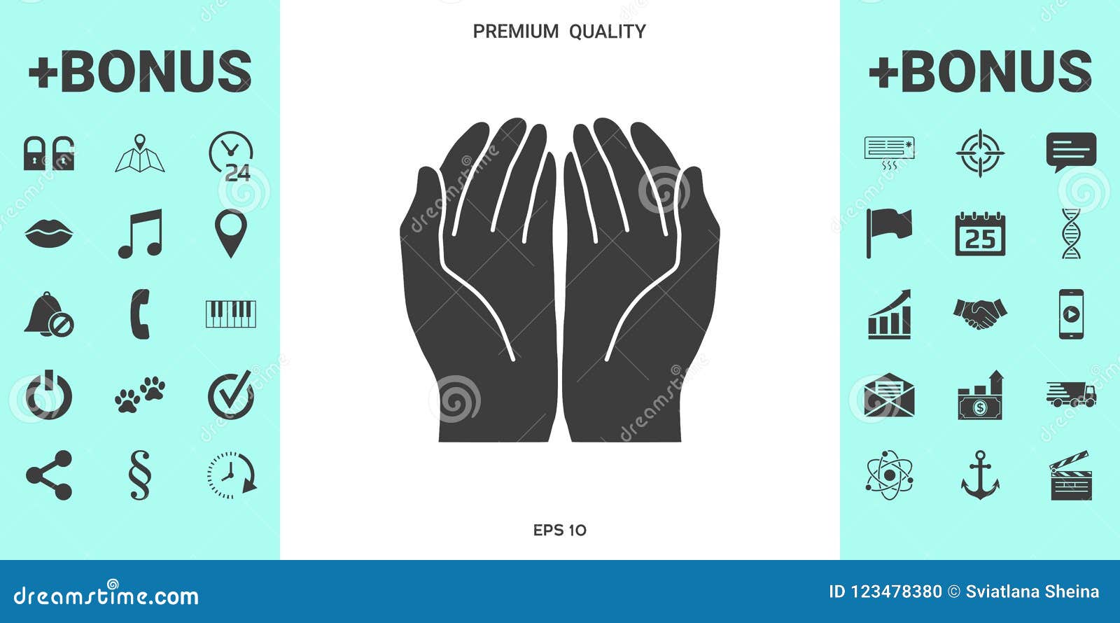 Open hands icon stock vector. Illustration of giving - 123478380