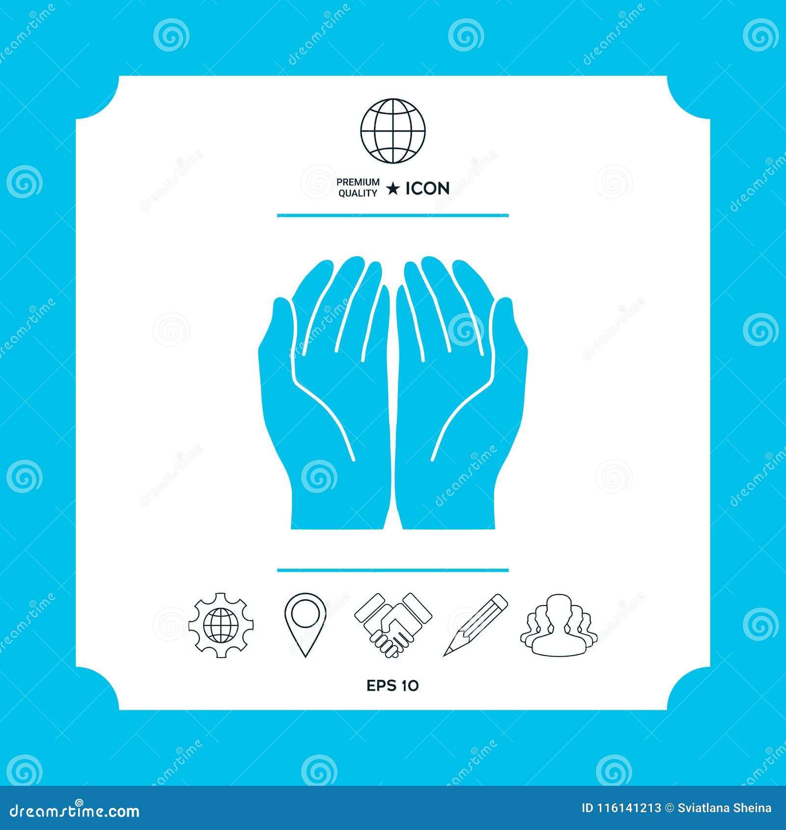 Open hands icon stock vector. Illustration of hand, beautiful - 116141213