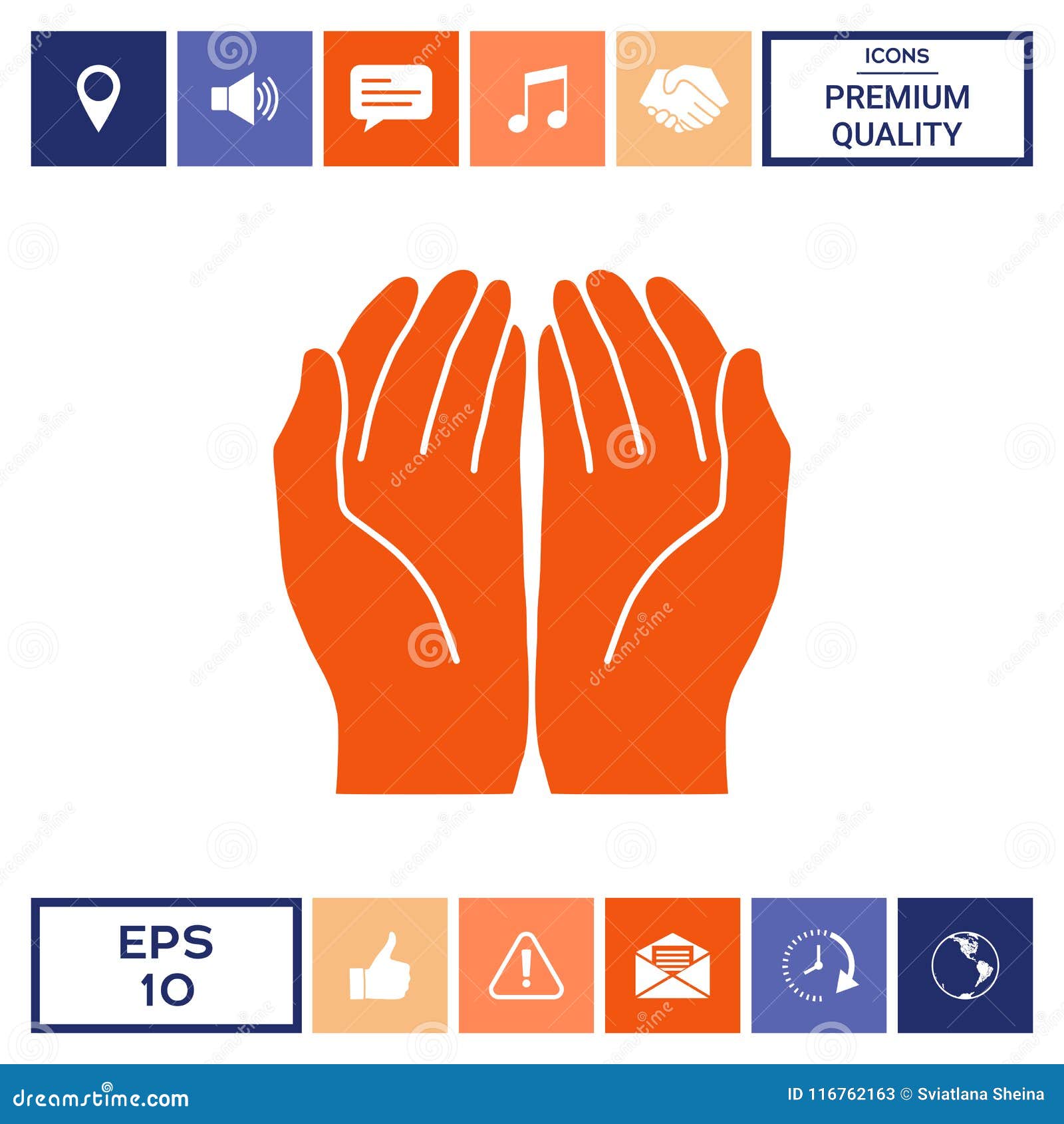 Open hands icon stock vector. Illustration of showing - 116762163
