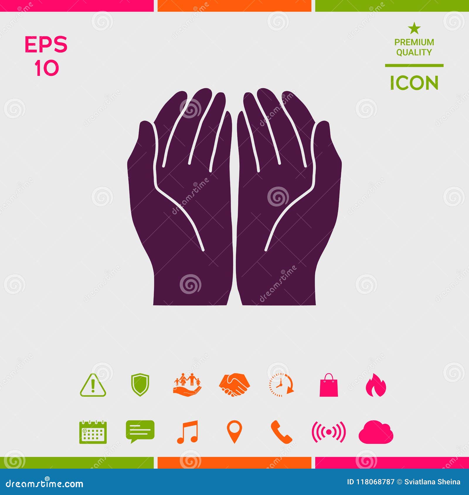 Open hands icon stock vector. Illustration of copy, detail - 118068787