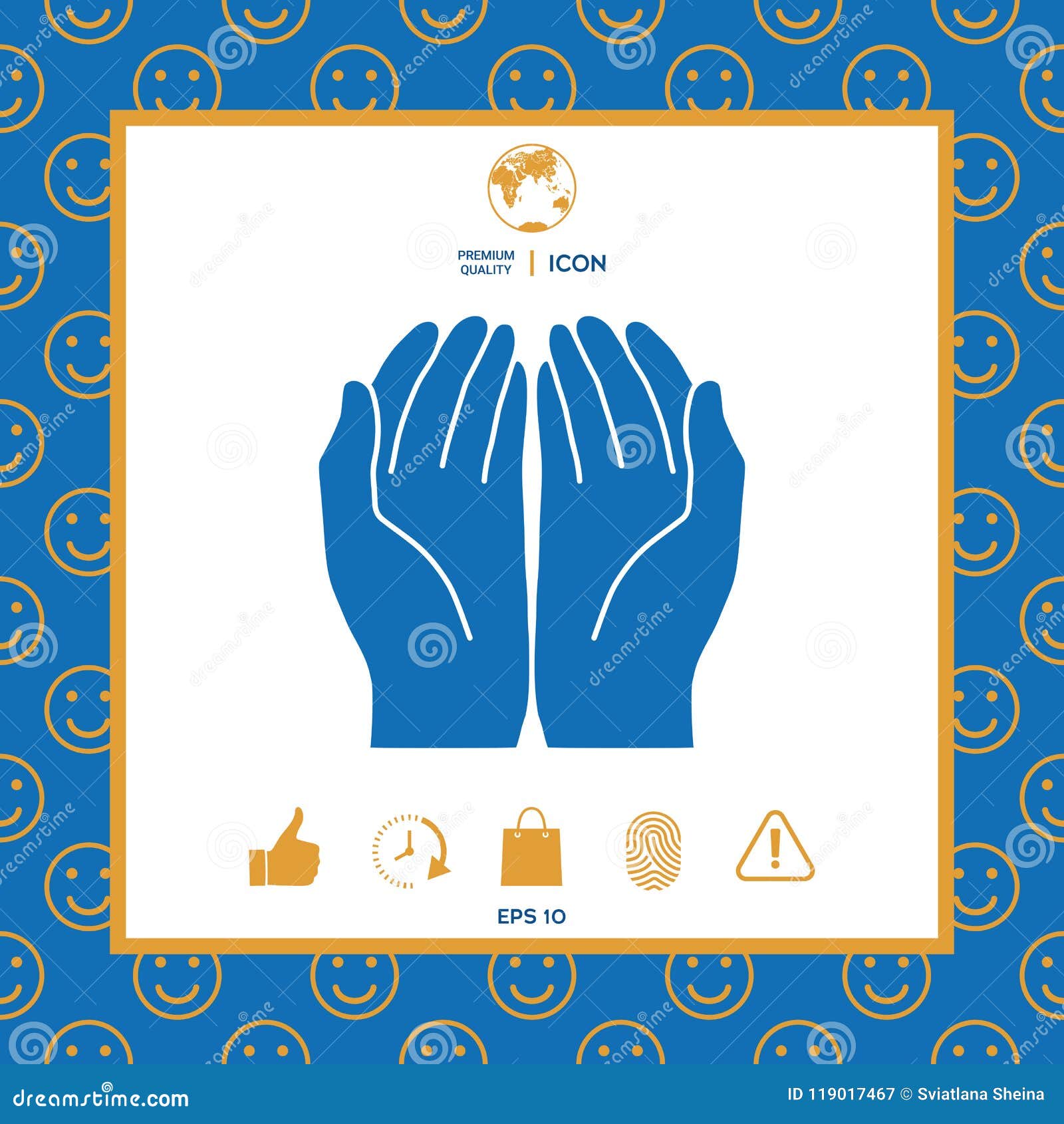 Open hands icon stock vector. Illustration of side, cupped - 119017467