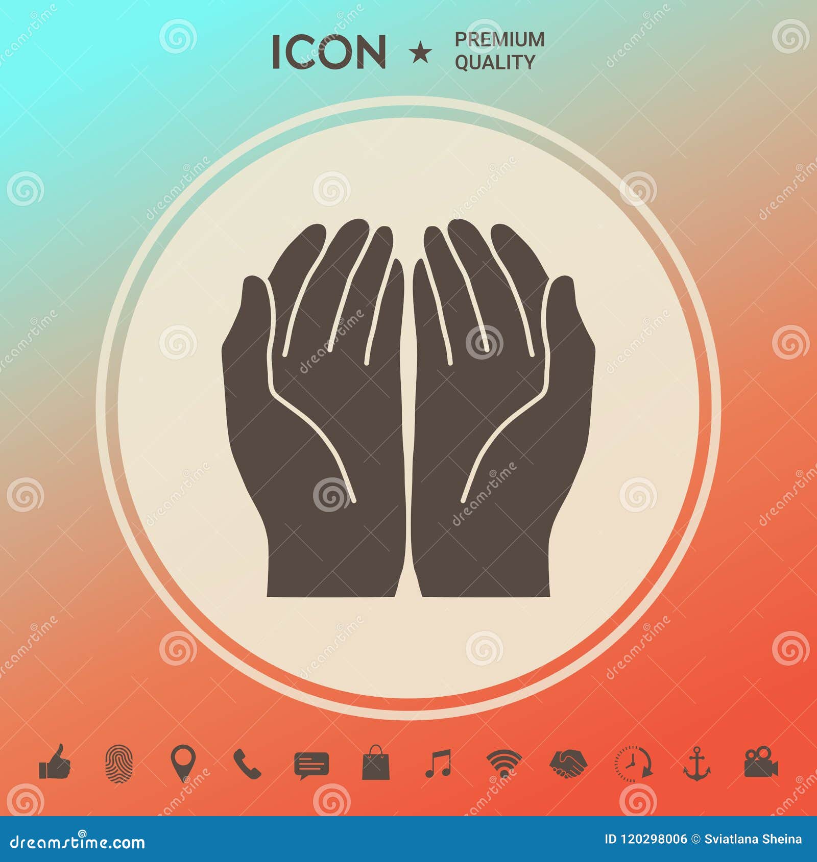 Open hands icon stock vector. Illustration of human - 120298006