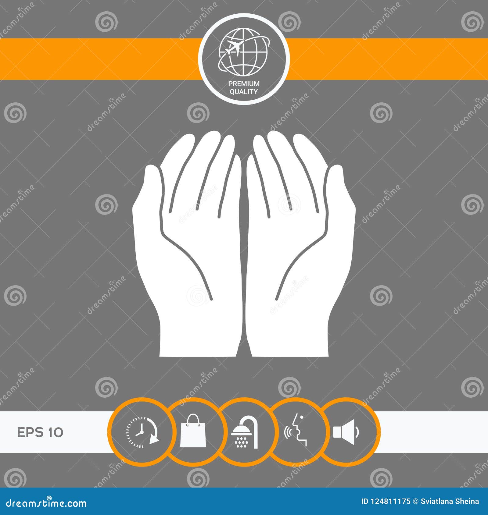 Open hands icon stock vector. Illustration of sign, carrying - 124811175