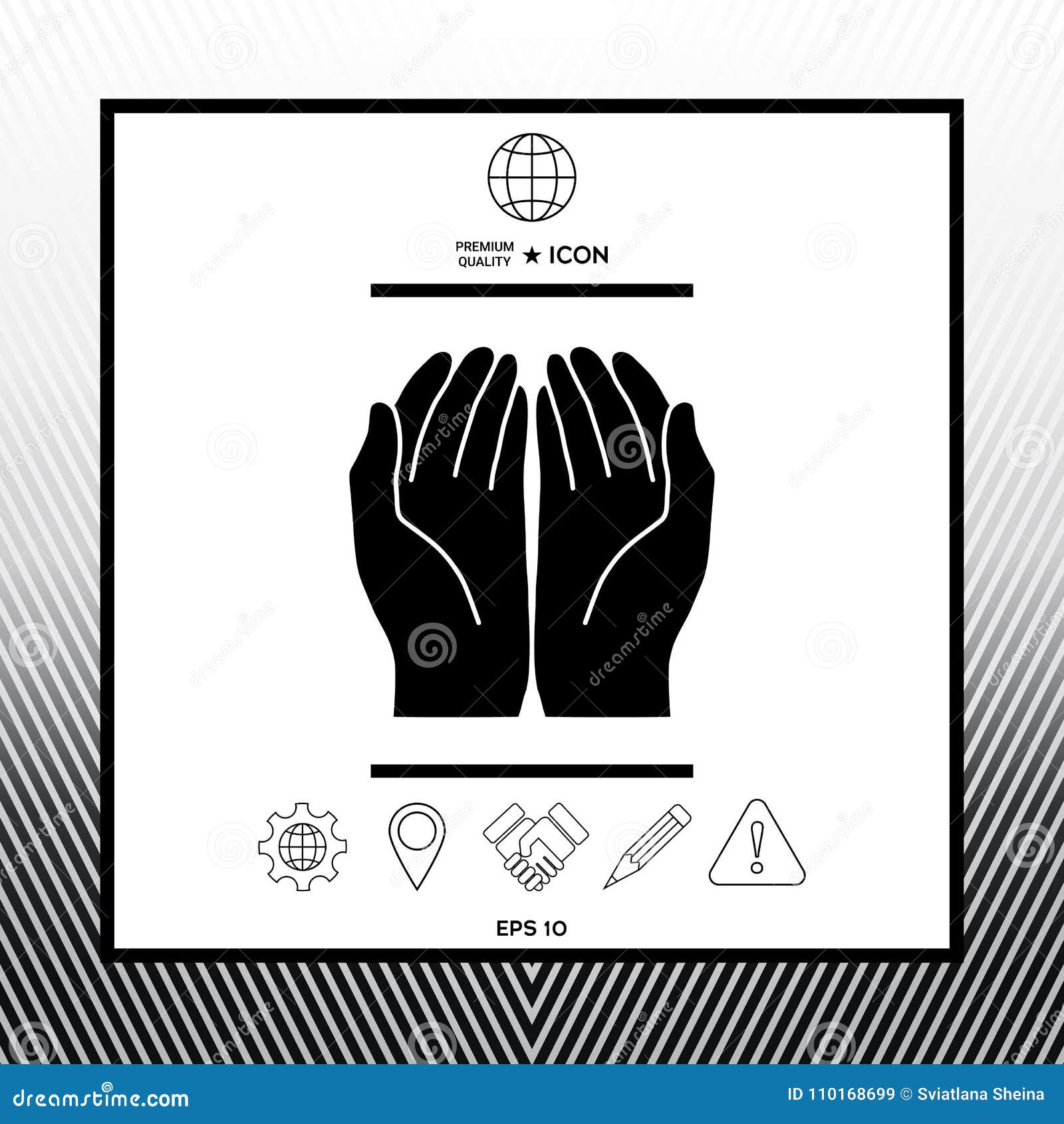 Open hands icon stock vector. Illustration of space - 110168699