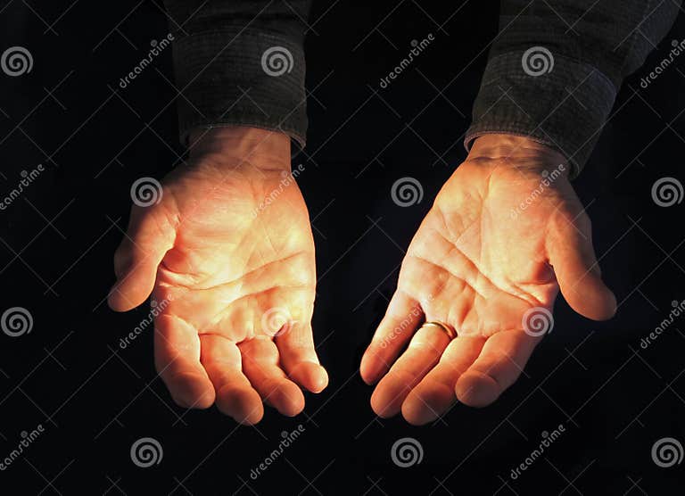 Open hands, illuminated stock image. Image of open, hand - 4658283
