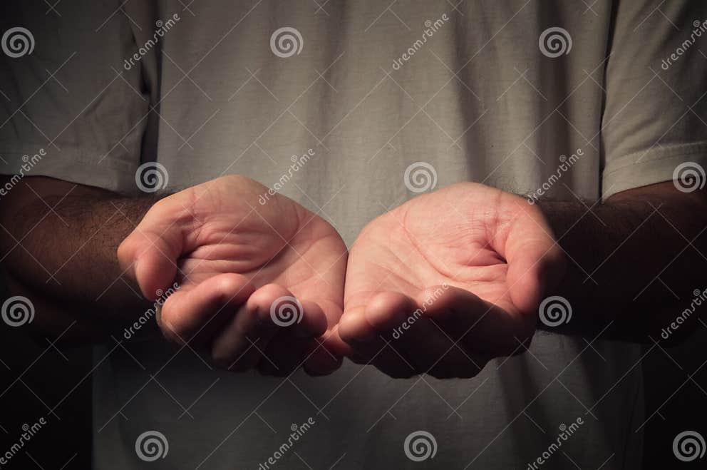 Open hands of a man stock image. Image of caucasian, imagination - 25739343