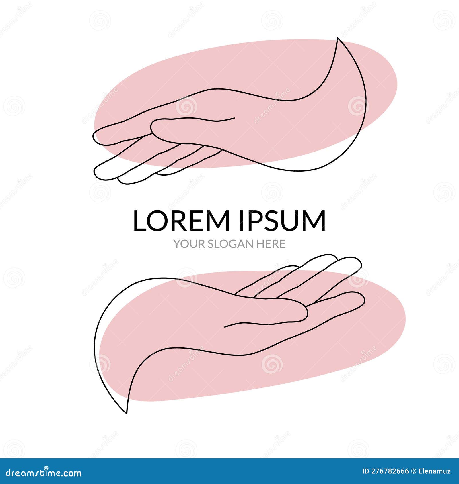 Open Hands. Protection. in Safe Hands. Hand Drawn Cupped Hands Holding ...