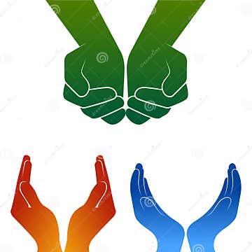 Open Hands Silhouette Logo on White Stock Vector - Illustration of ...