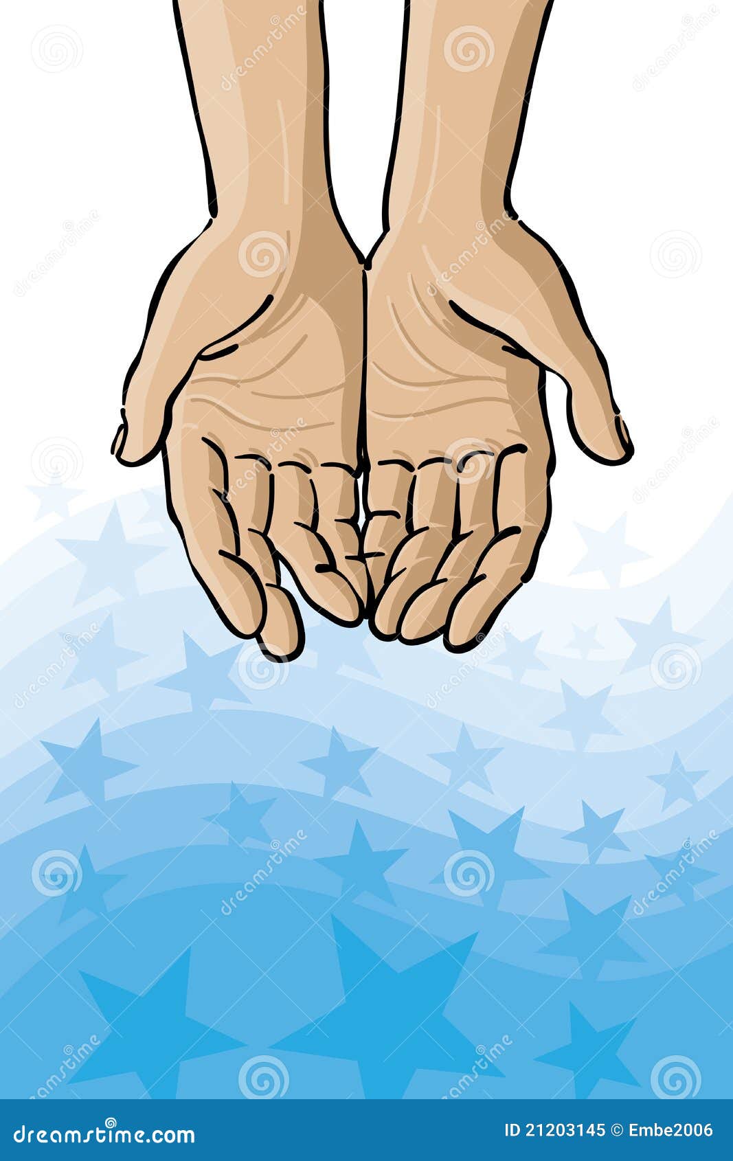 Open Hands Cartoon Silhouette Vector Illustration | CartoonDealer.com ...