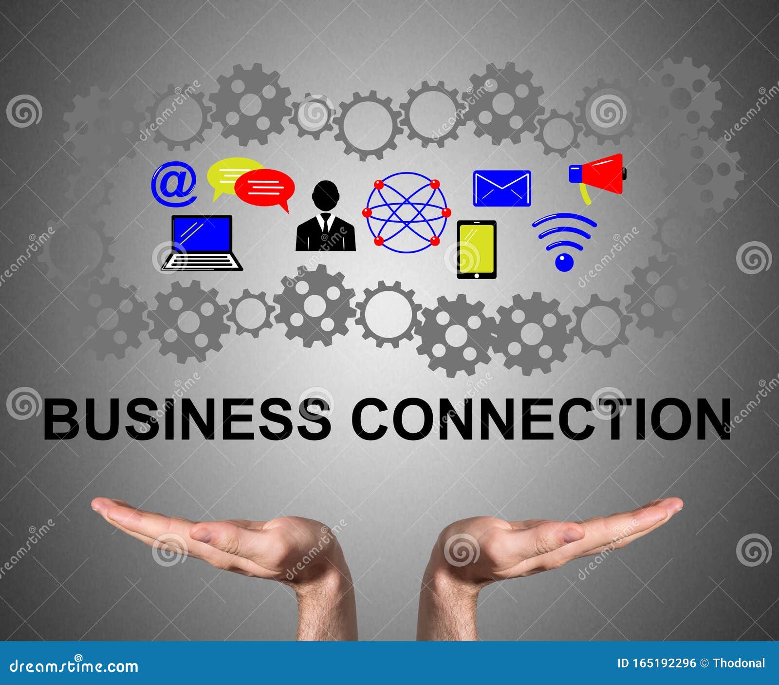 Business Connection Concept Sustained by Open Hands Stock Photo - Image ...