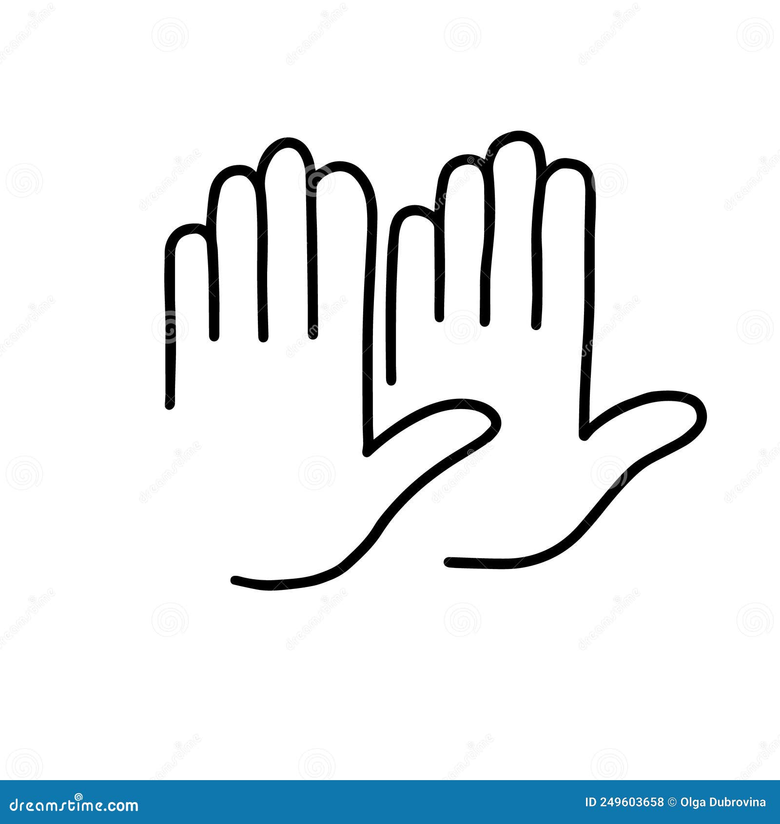 Open Hands. Vector Outline Drawing Stock Vector - Illustration of ...